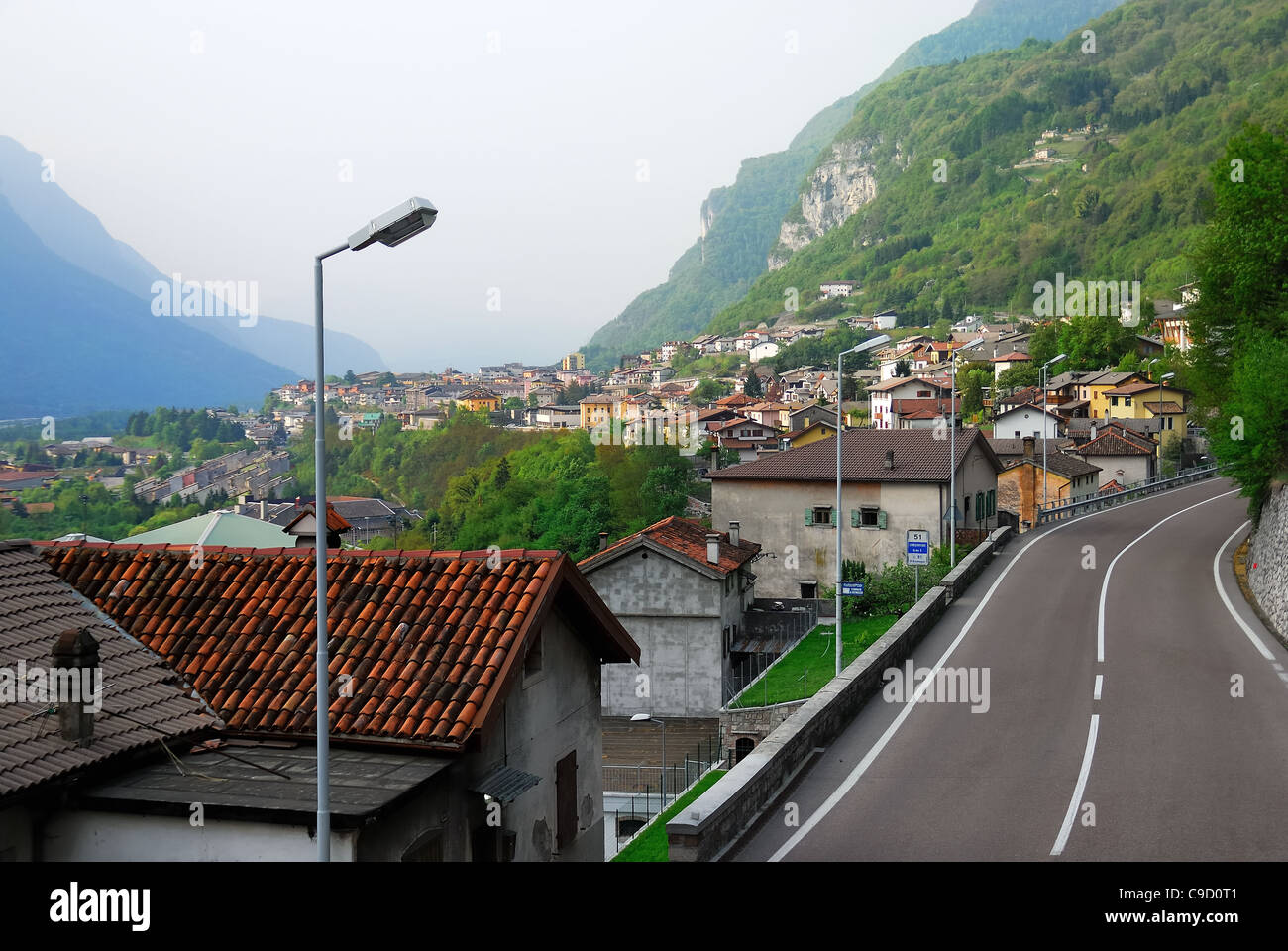 View of Longarone. The night of October, 9, 1963 the town was ...