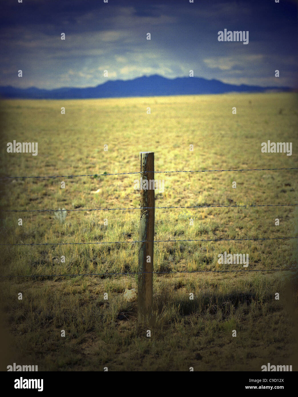 Field with wire fence hi-res stock photography and images - Alamy