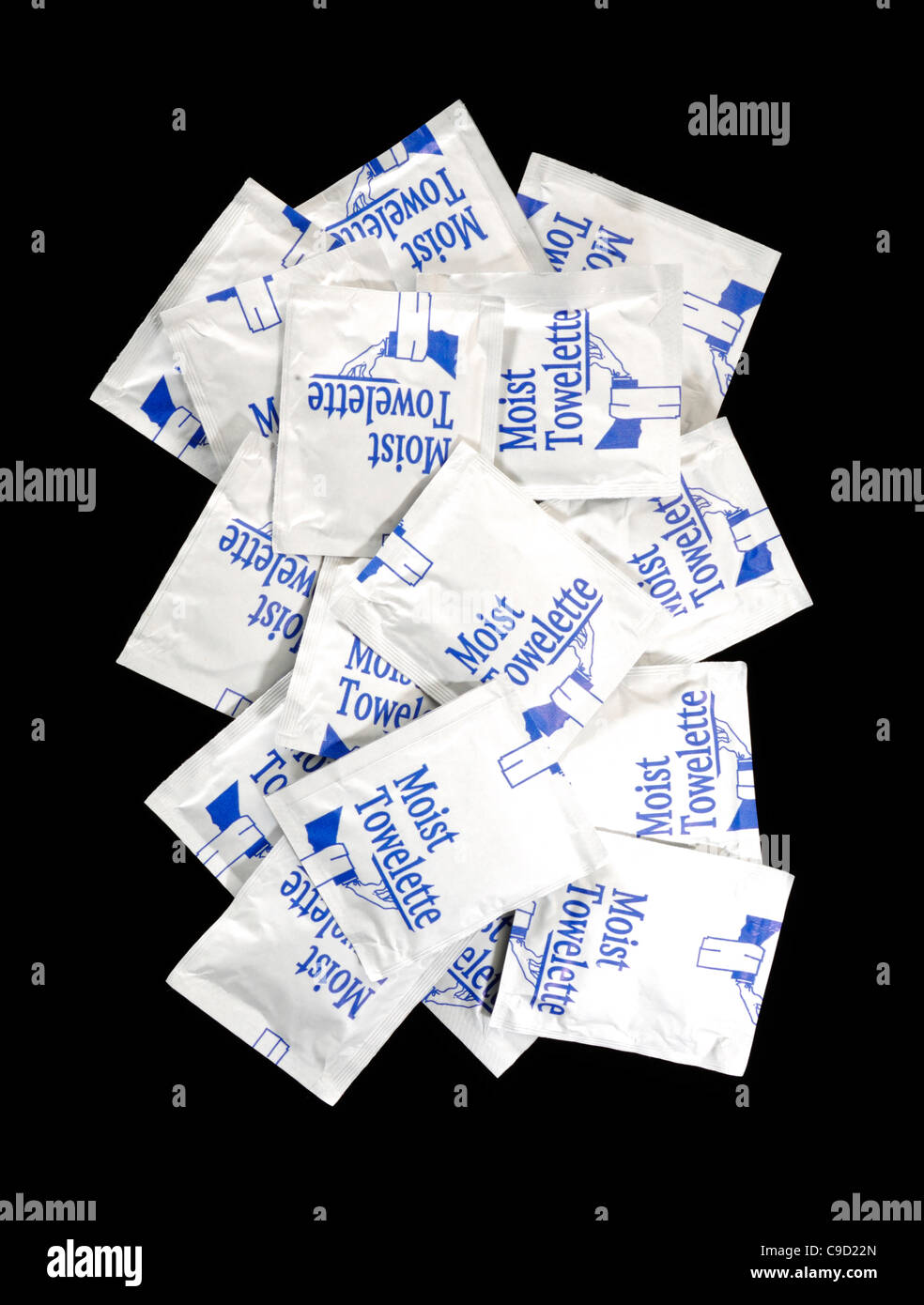 Collection of moist towelette napkins Stock Photo - Alamy