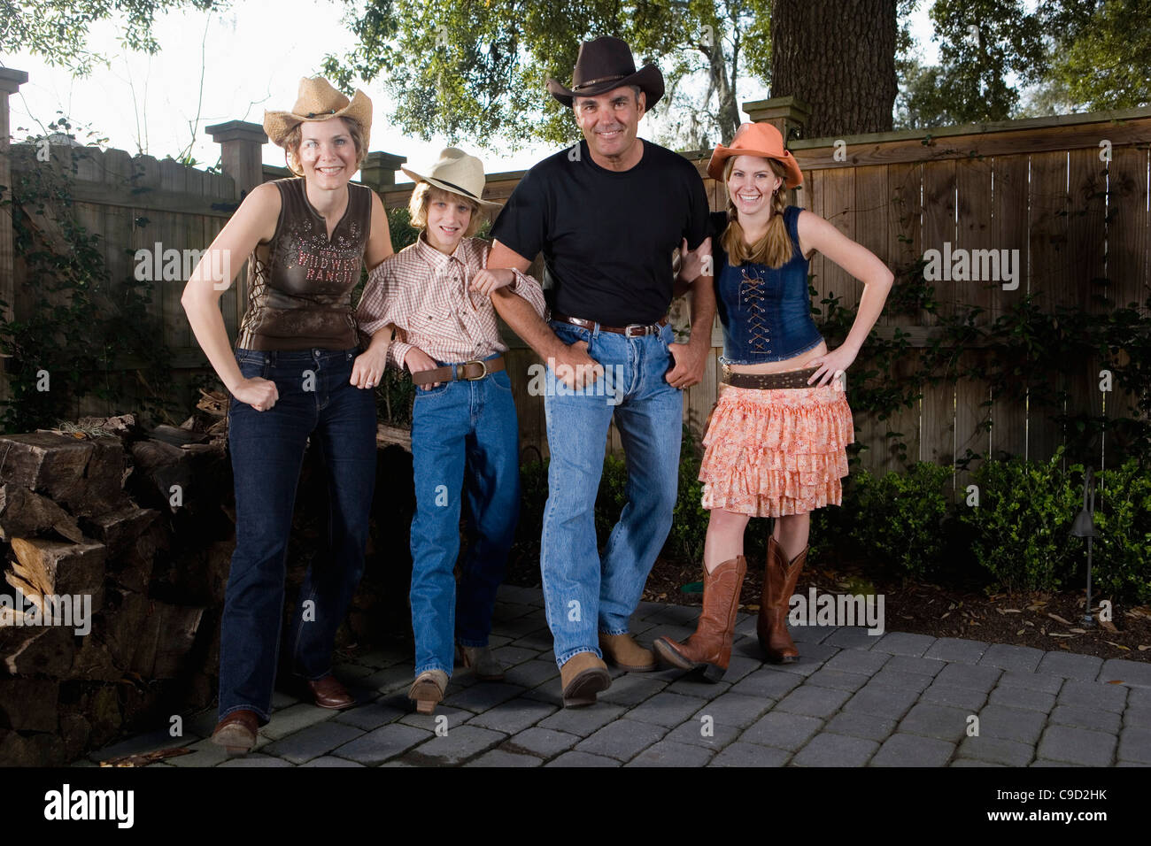 Portrait of a happy country family Stock Photo - Alamy