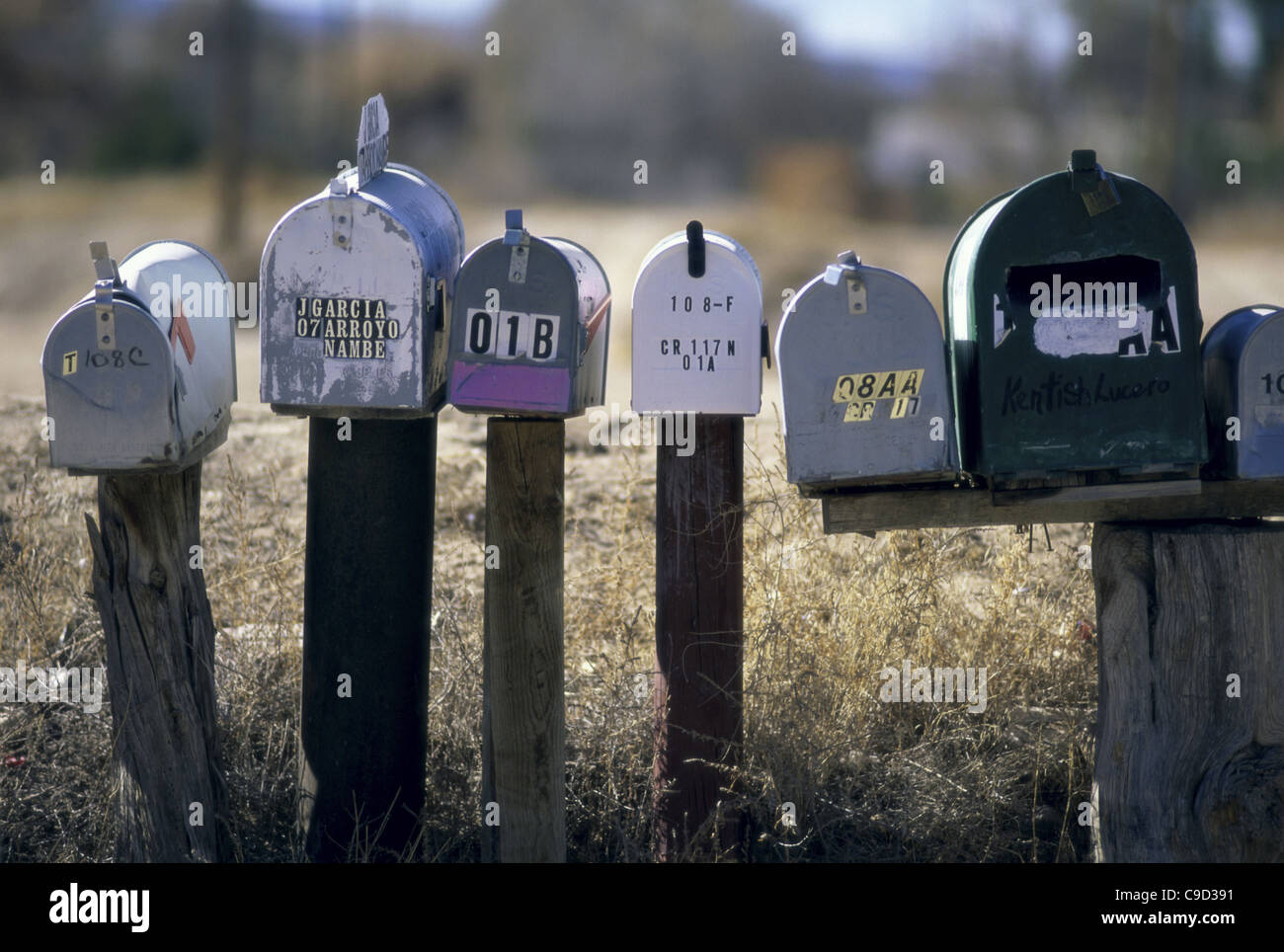 Row of mailboxes, New Mexico, USA Stock Photo - Alamy
