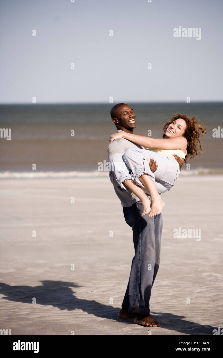 Side view bald man carrying hi-res stock photography and images - Alamy