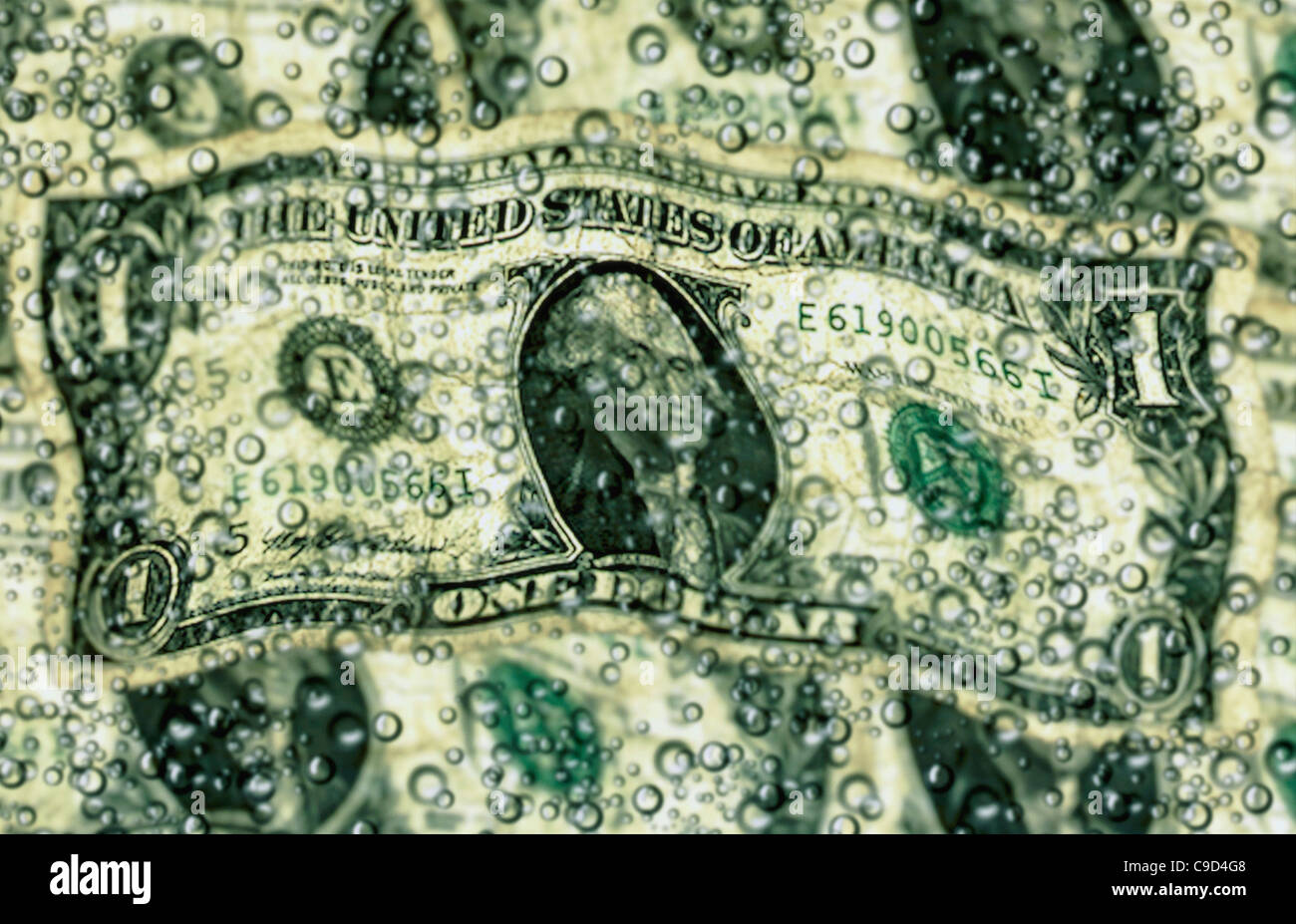 Water droplets on paper money Stock Photo - Alamy