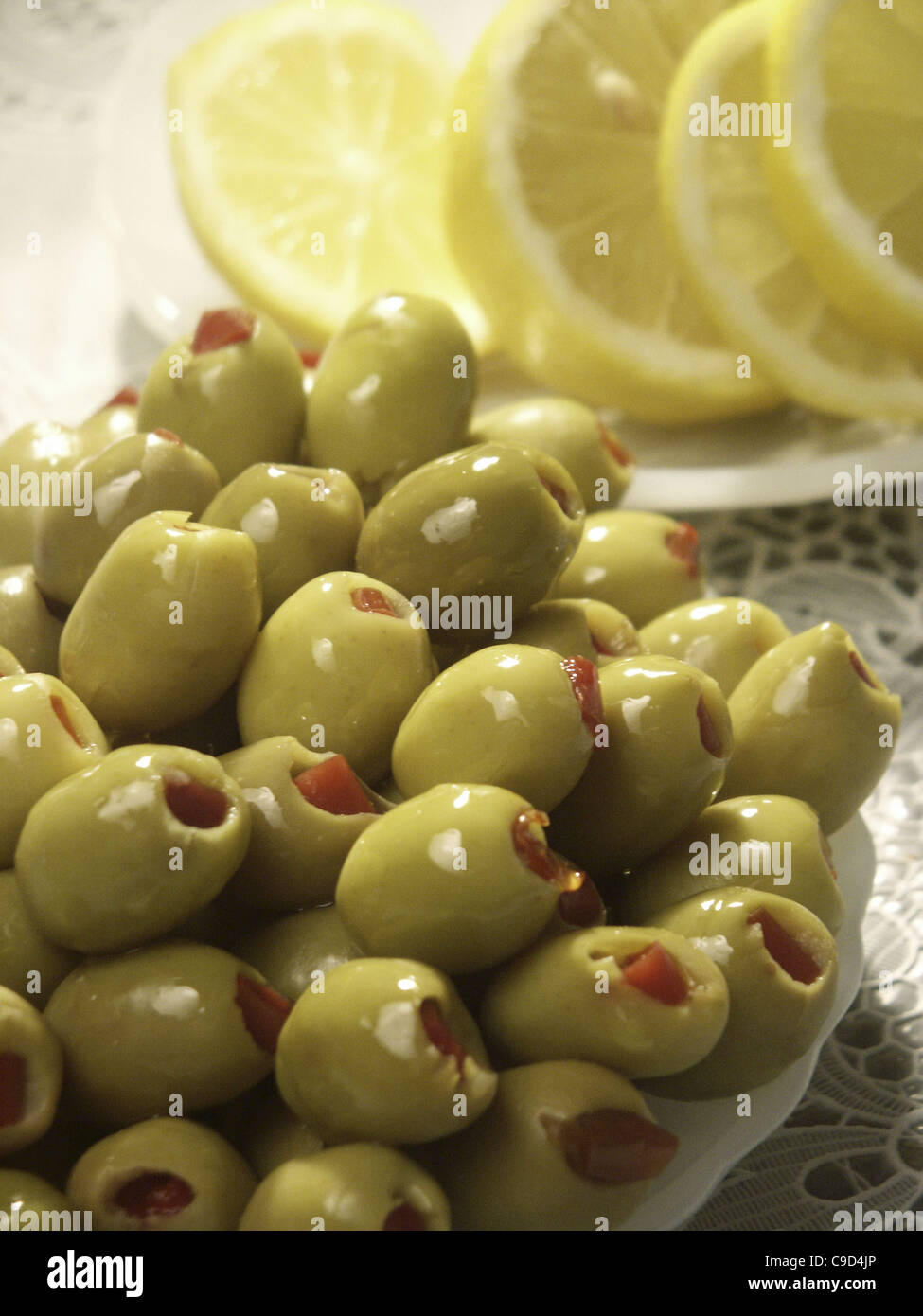 Close-up of a plate full of olives Stock Photo - Alamy