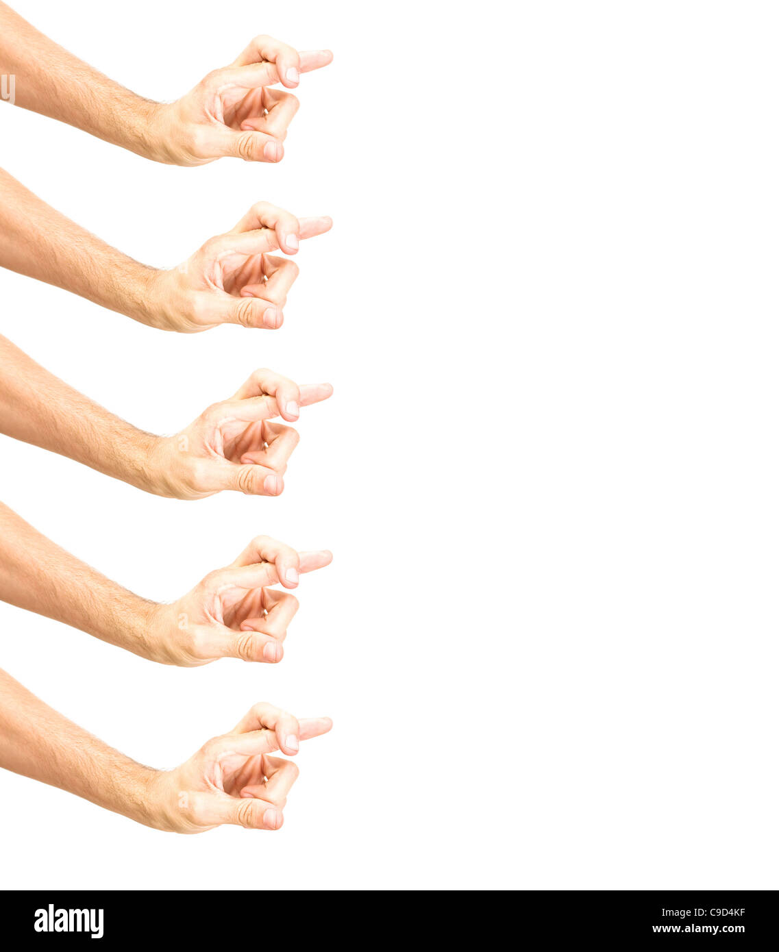 man hand gesture, hand forming crossed fingers sign, isolated on white ...