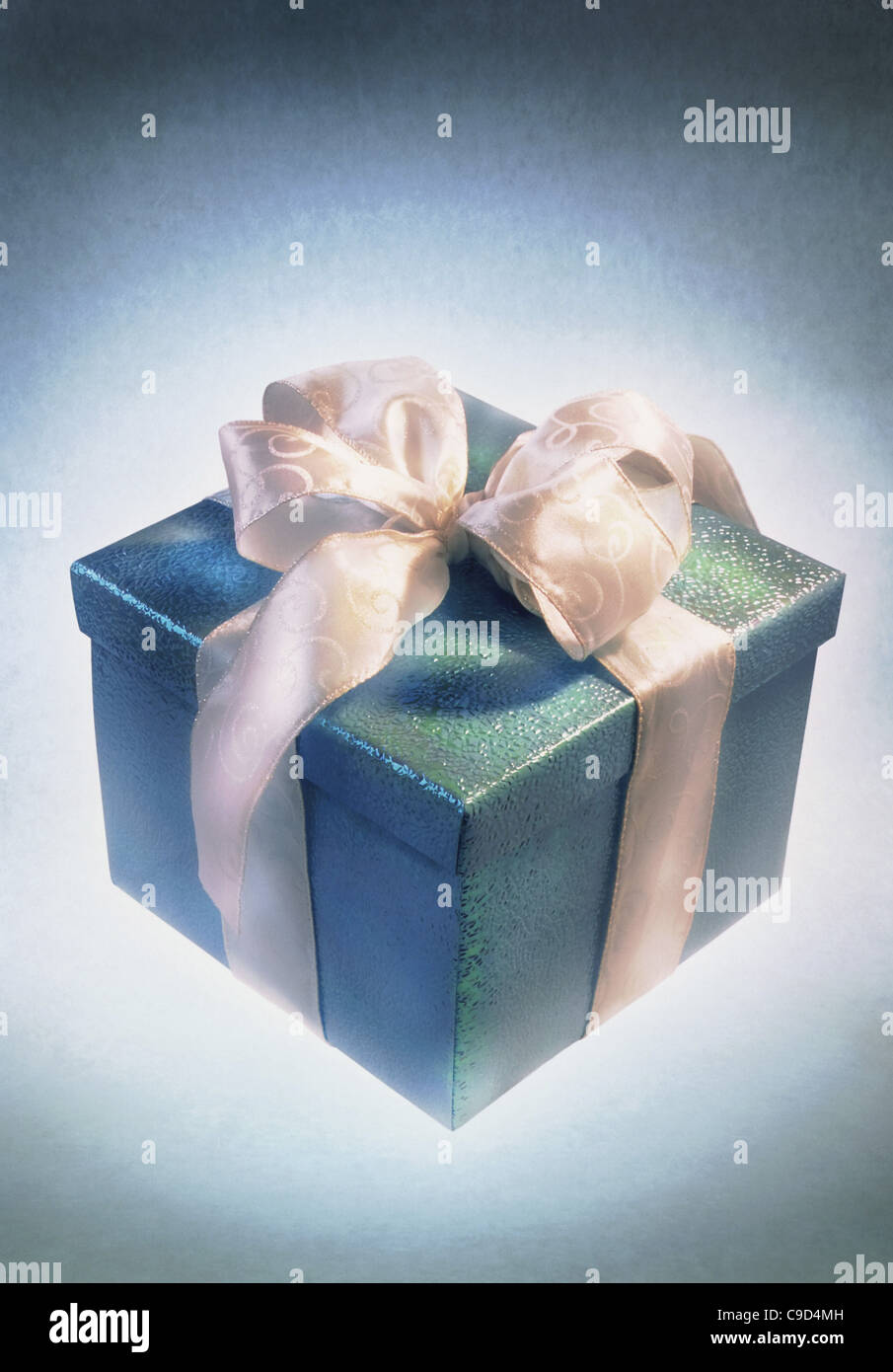 Wrapped gift with a bow Stock Photo - Alamy