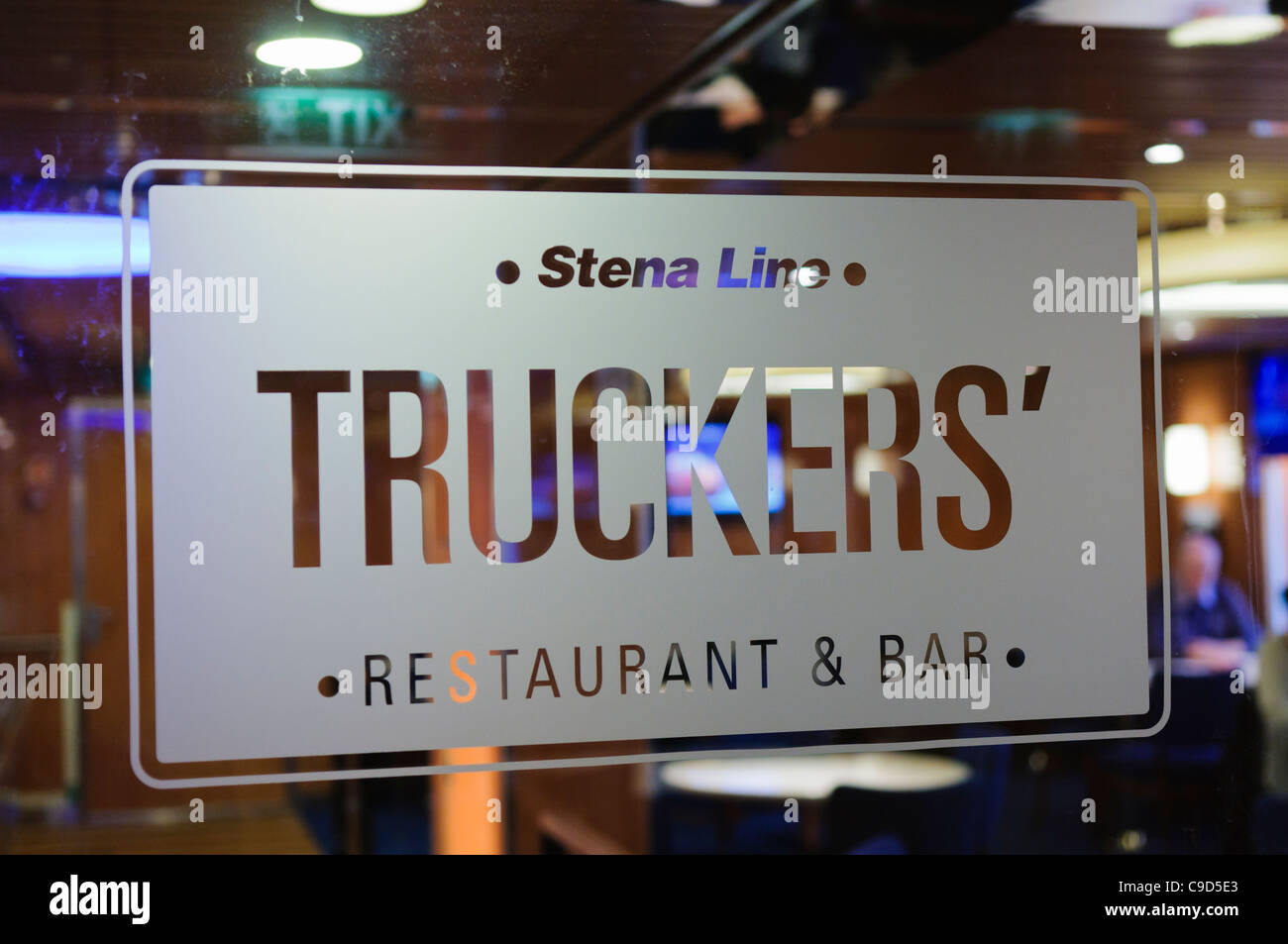 Truckers' lounge, restaurant and bar on board the Stena Line Superfast ...