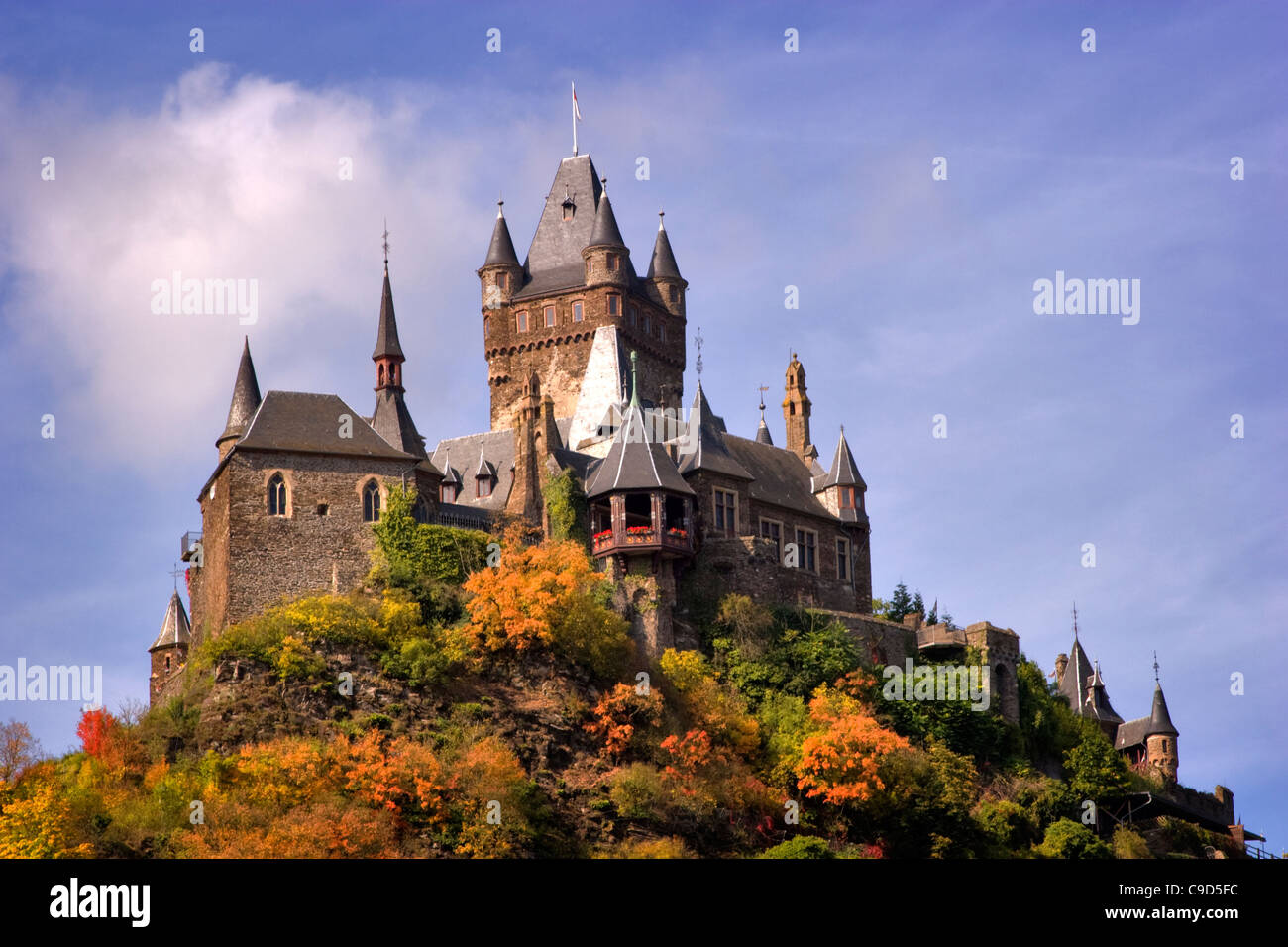 Reichsburg Castle above Cochem on the Mosel River Stock Photo - Alamy