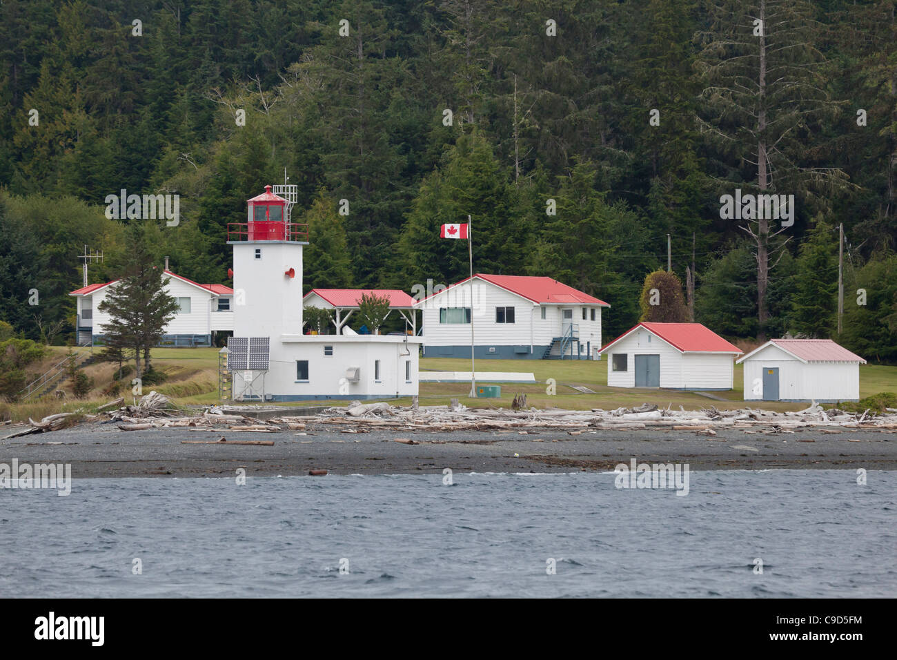 Lighthouse on the coast, Pulteney Point Lighthouse, Malcolm Island ...