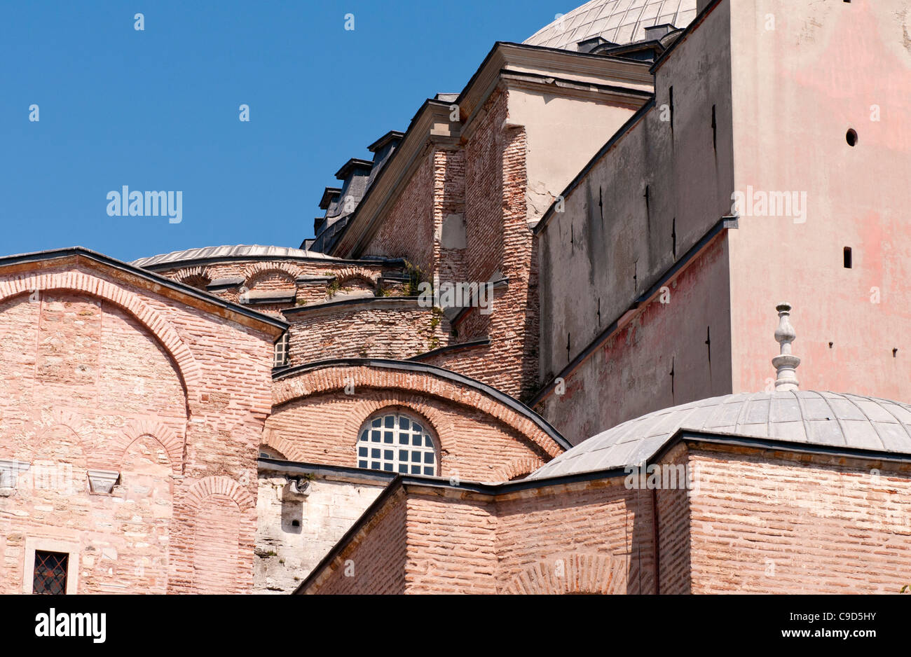 Brickwork walls of Aya Sofya, Sultanahmet, Istanbul, Turkey Stock Photo ...