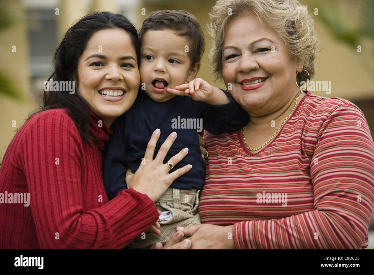Close-up of a 3 generation family Stock Photo - Alamy