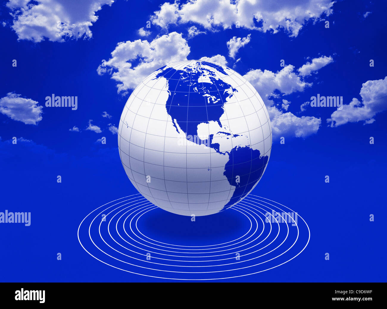 Close-up of longitude and latitude lines on a globe Stock Photo - Alamy