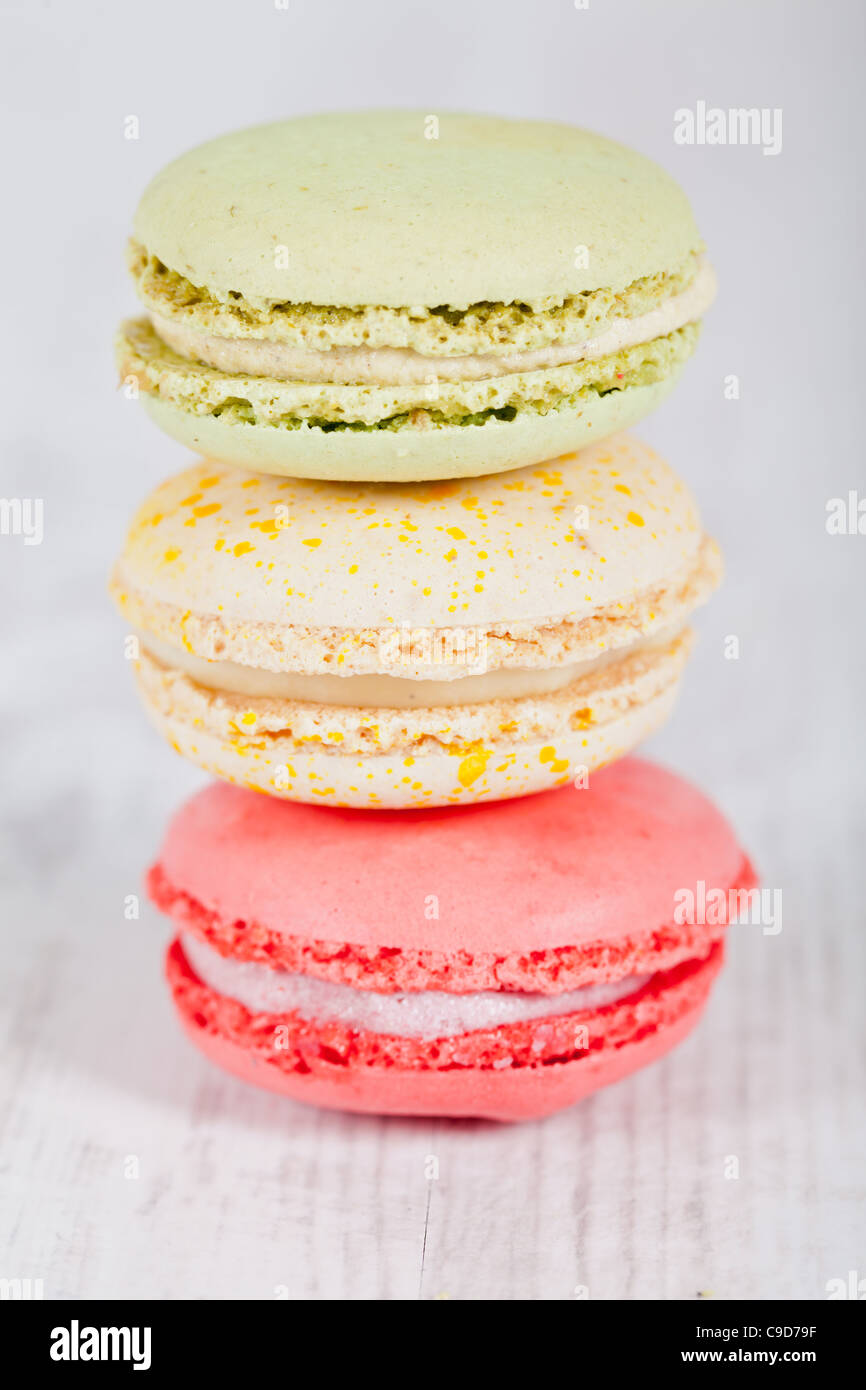 Colorful delicious macarons, typical french pastries Stock Photo - Alamy