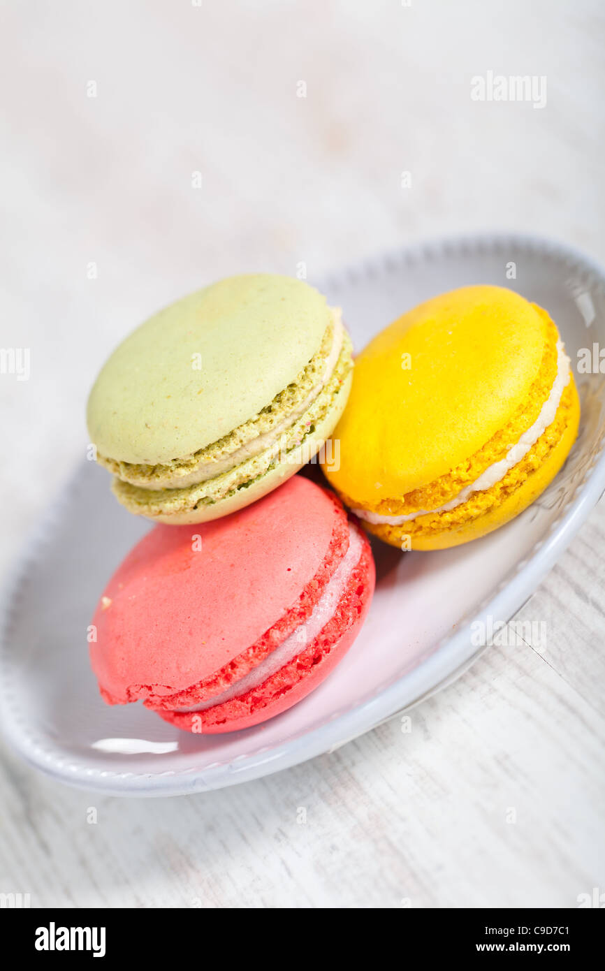 Colorful delicious macarons, typical french pastries Stock Photo - Alamy