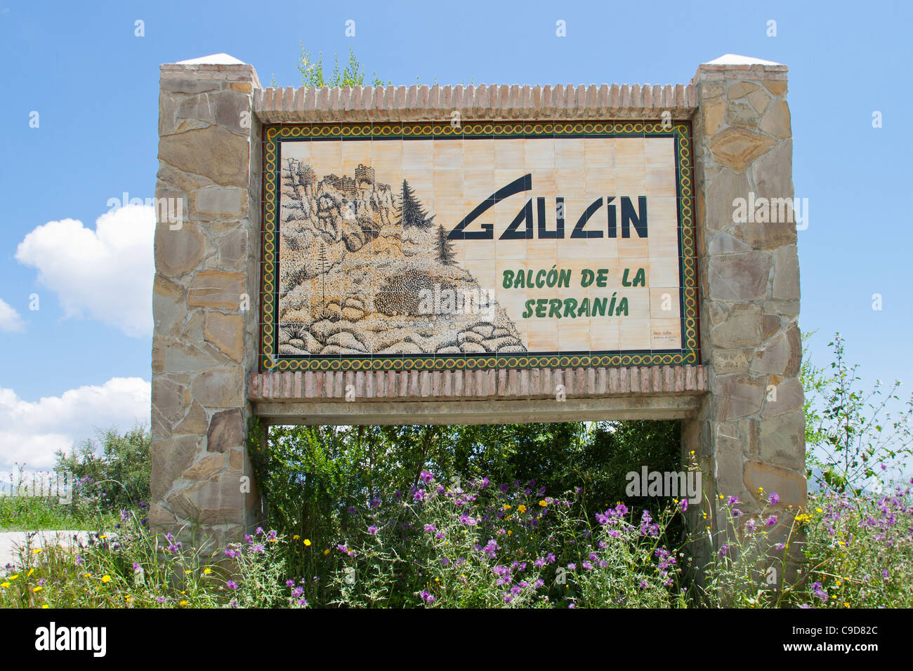 Welcome sign to Gaucin, Andalucia, Spain Stock Photo - Alamy
