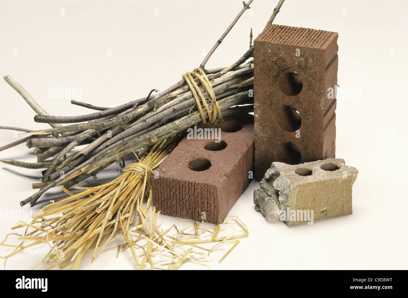 Bundle of twigs near bricks Stock Photo - Alamy
