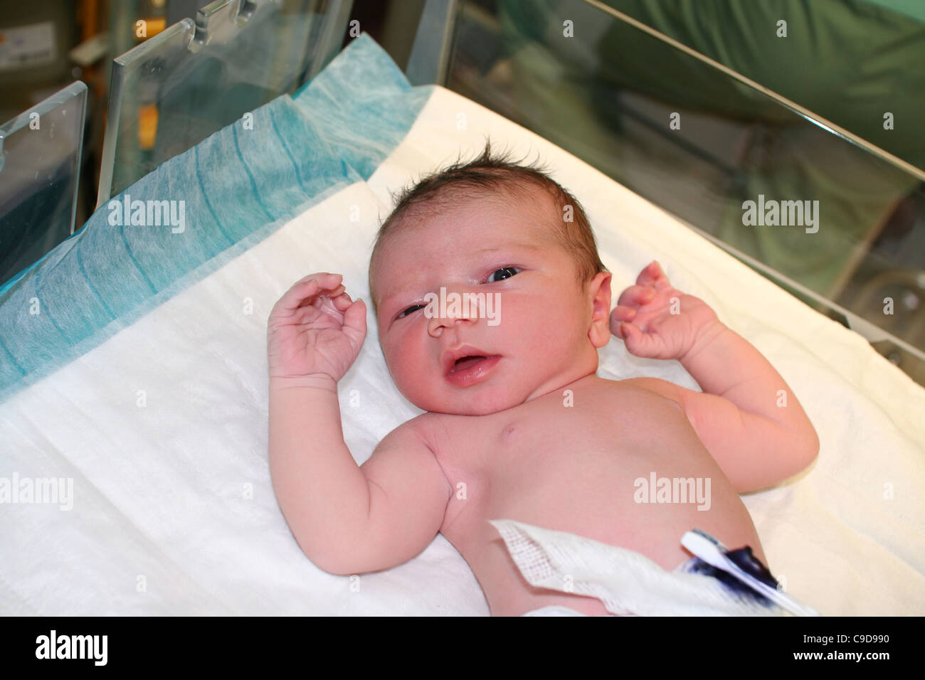Newborn baby boy about 2 hours after birth Stock Photo - Alamy