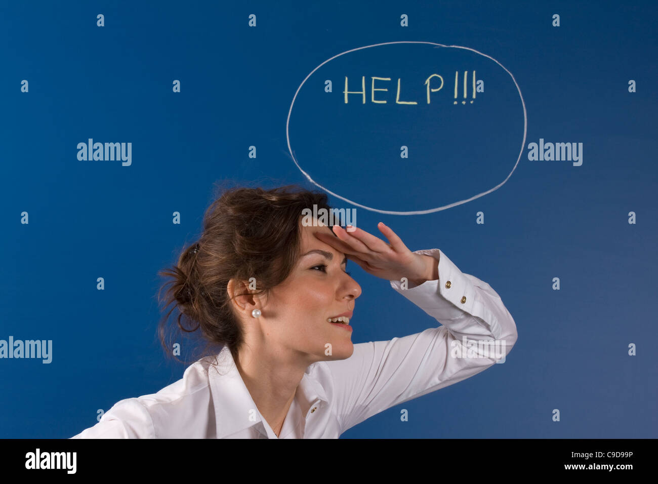 Balloon help sign hi-res stock photography and images - Alamy