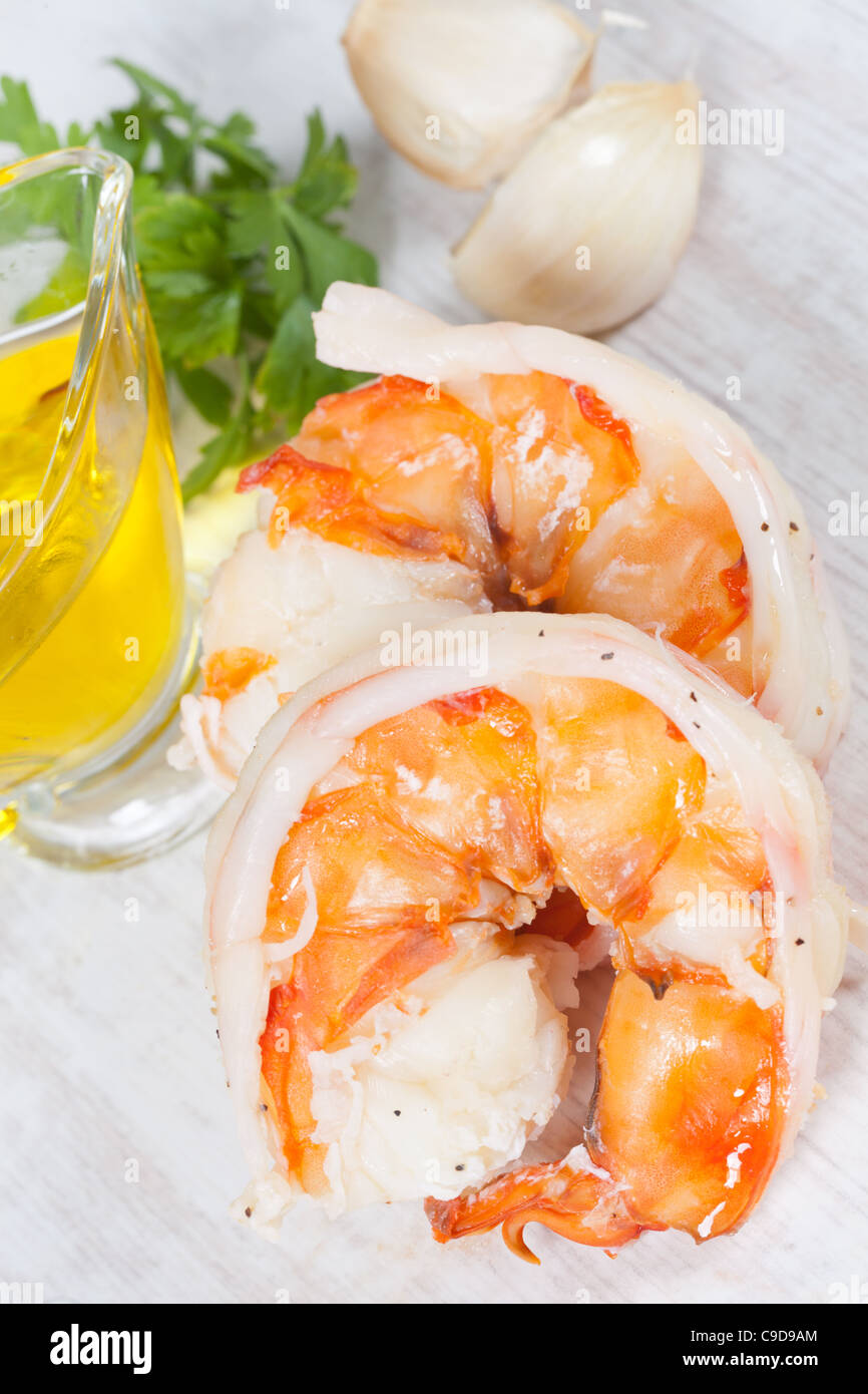 Delicious fresh prawn tails boiled for healthy nutrition Stock Photo ...