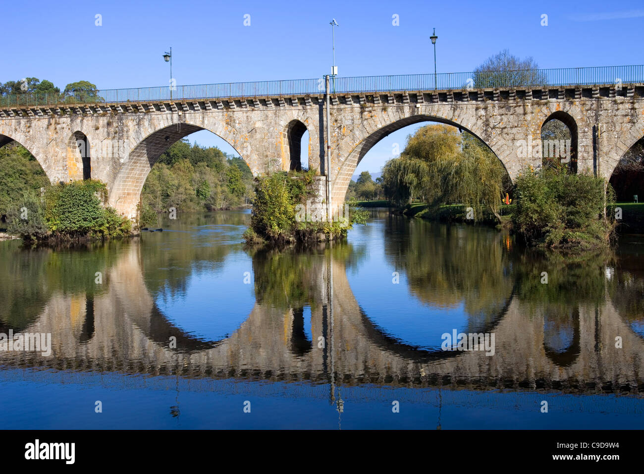 ancient roman bridge of Ponte da Barca in the north of portugal Stock ...