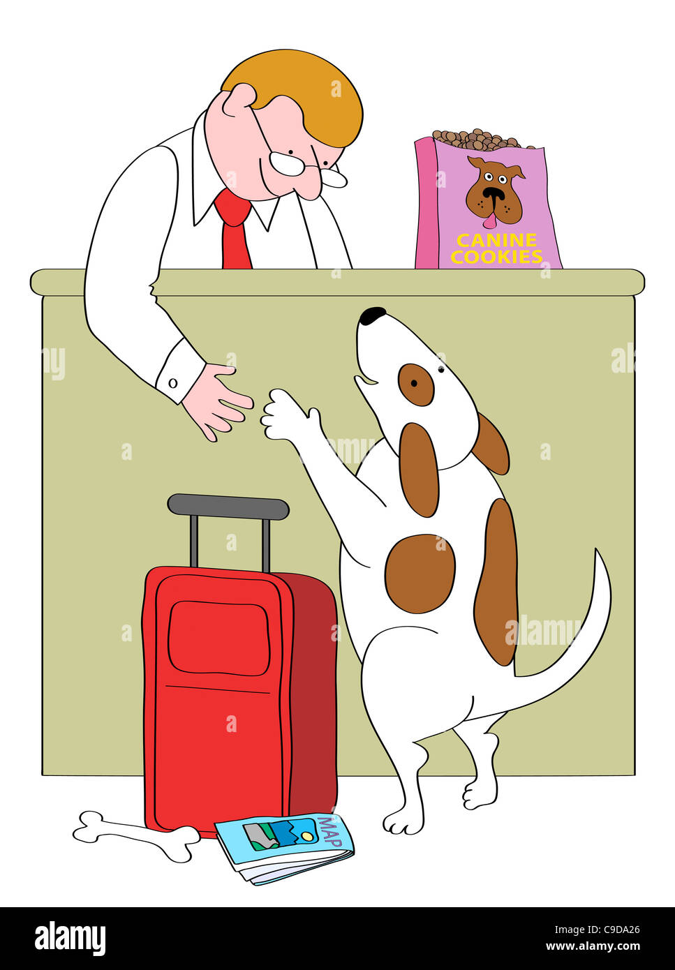 Dog at motel reception desk hi-res stock photography and images - Alamy