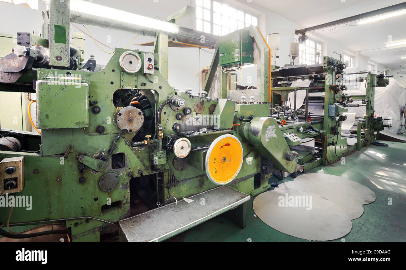 Details of a printing machine inside factory Stock Photo - Alamy