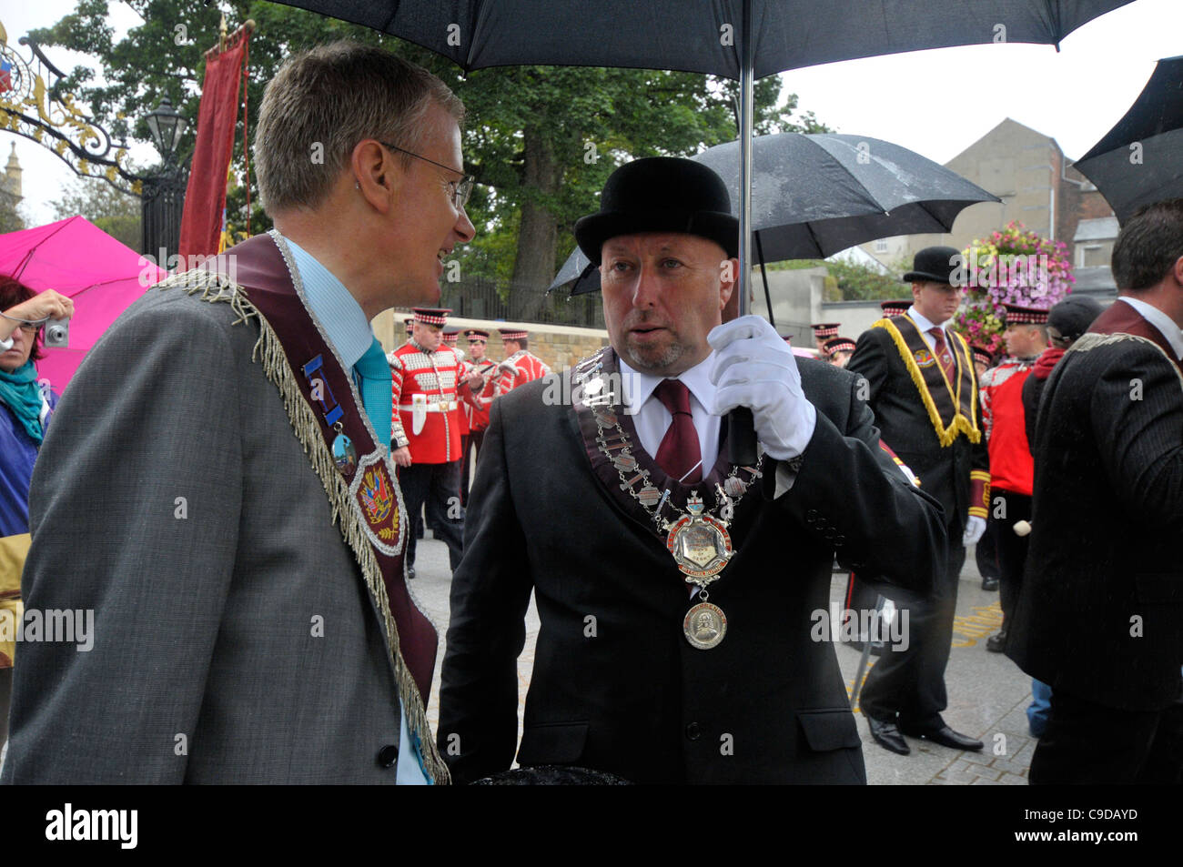 Democratic Unionist Party (DUP) MP Gregory Campbell (left) with ...