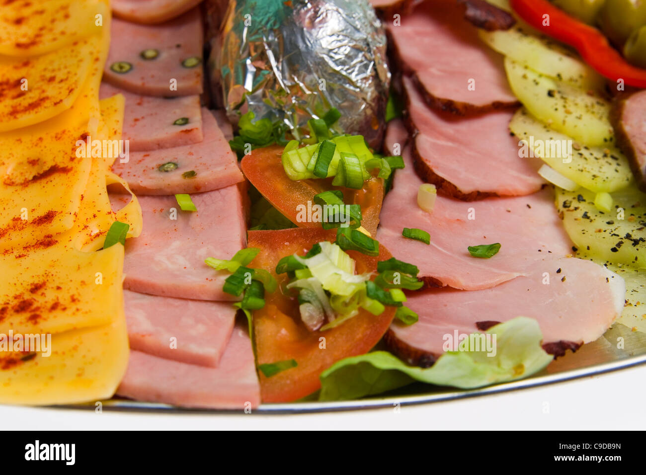 Breakfast food on white background Stock Photo - Alamy