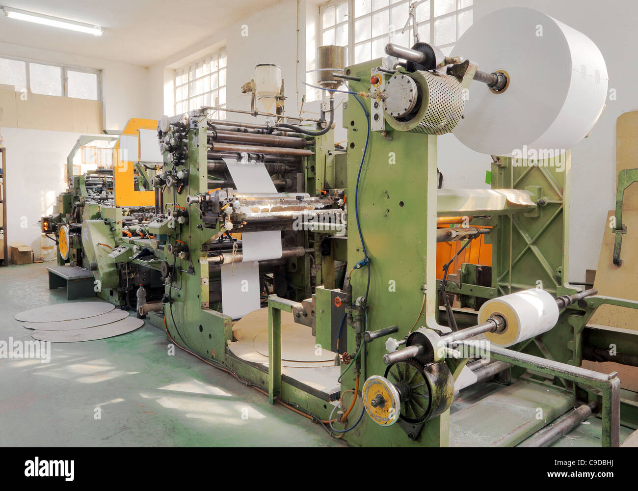 Details of a printing machine inside factory Stock Photo - Alamy
