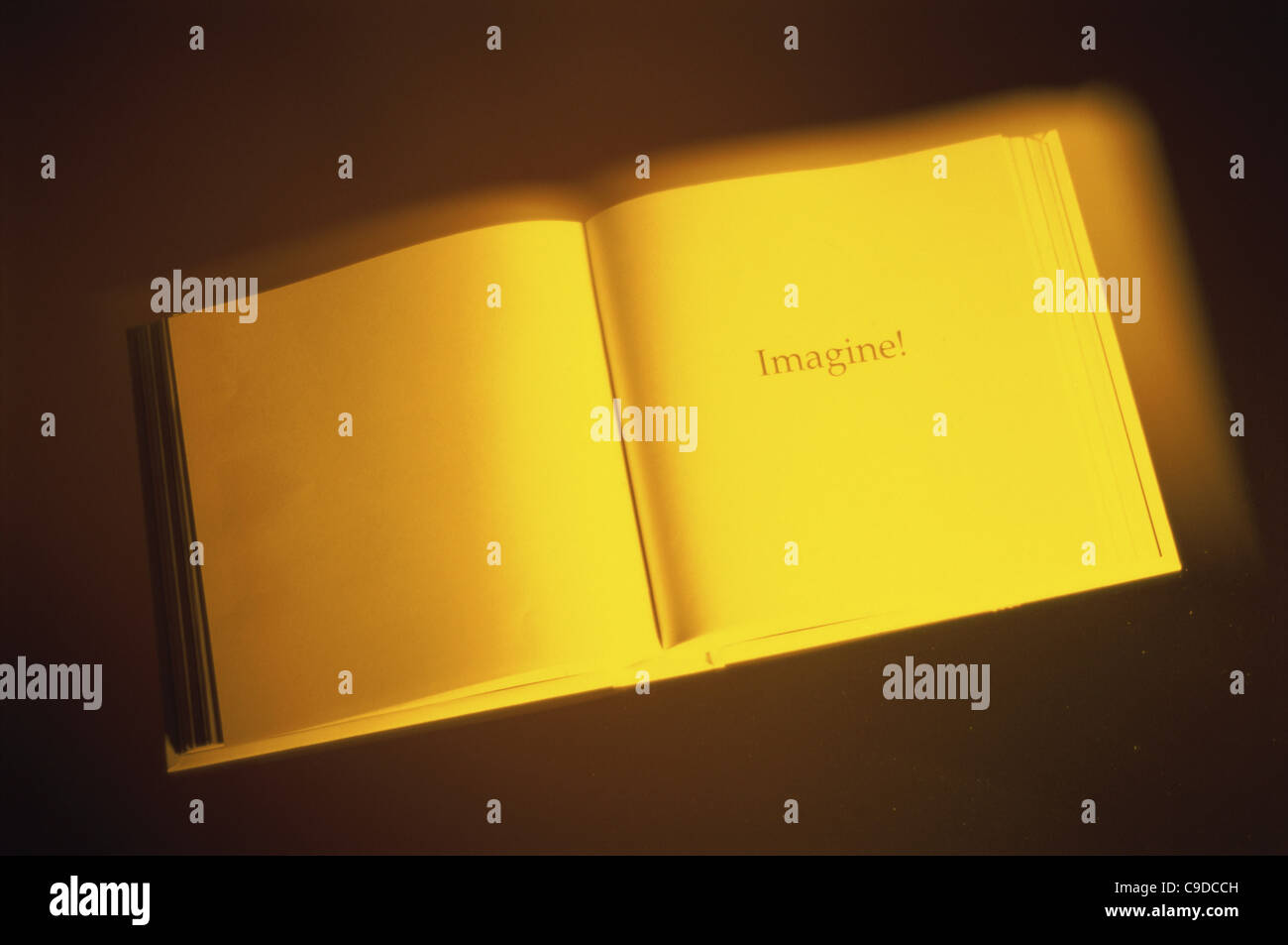 Imagine written in a book Stock Photo - Alamy