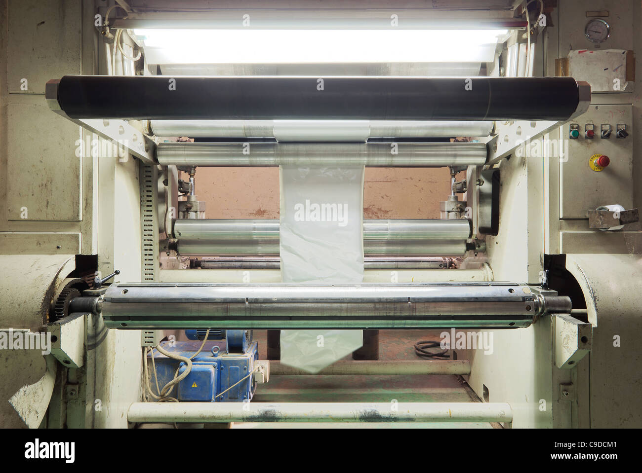 Details of a printing machine inside factory Stock Photo - Alamy