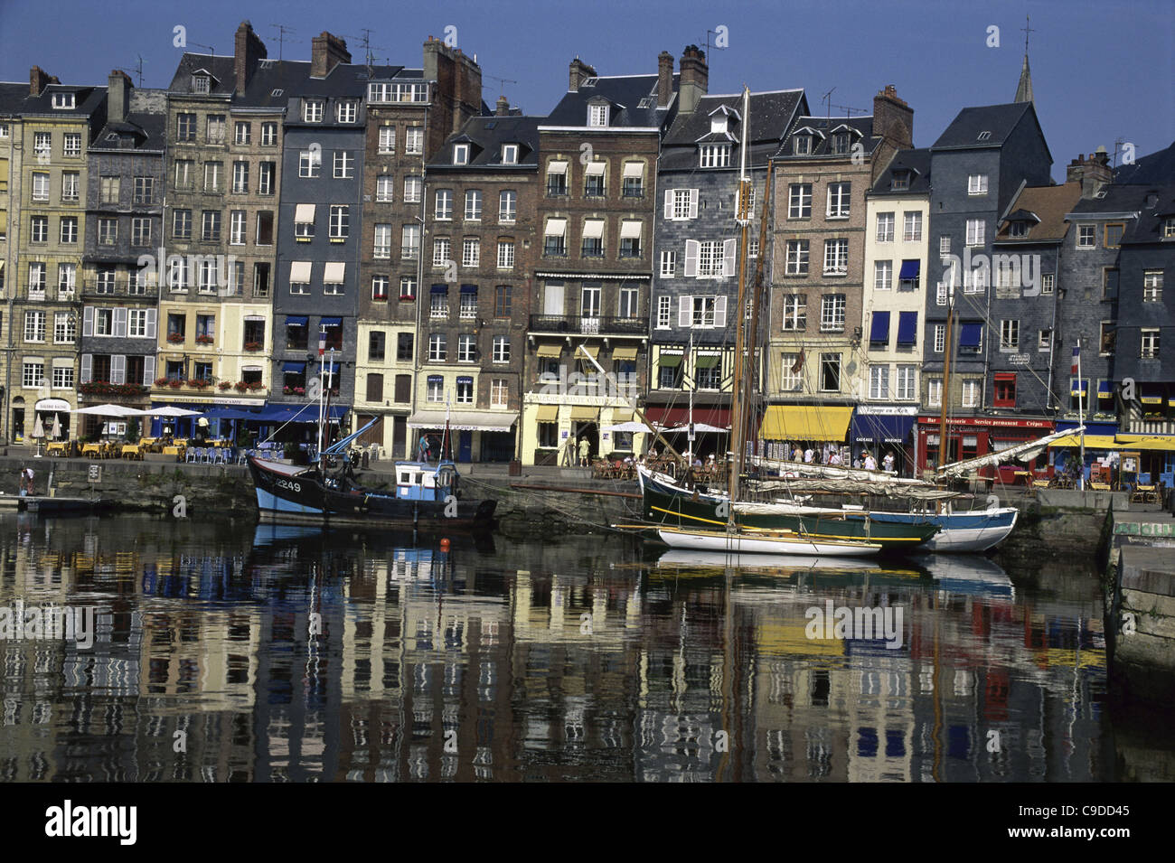 Boats at a harbor, Honfleur, Normandy, France Stock Photo - Alamy