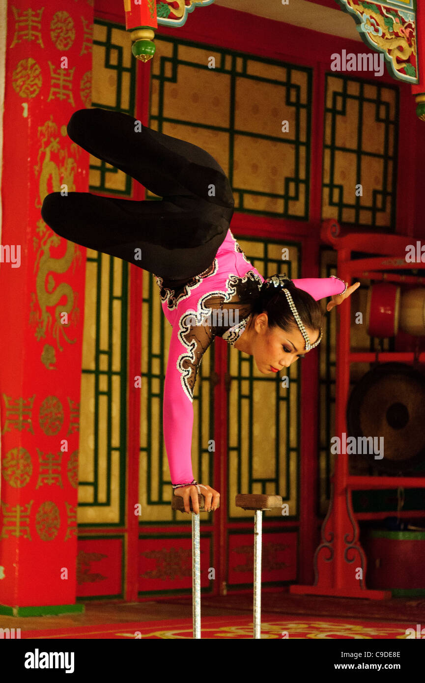 Contortionist dancer of Tumen Ekh mongolian ensemble performs in Ulan ...