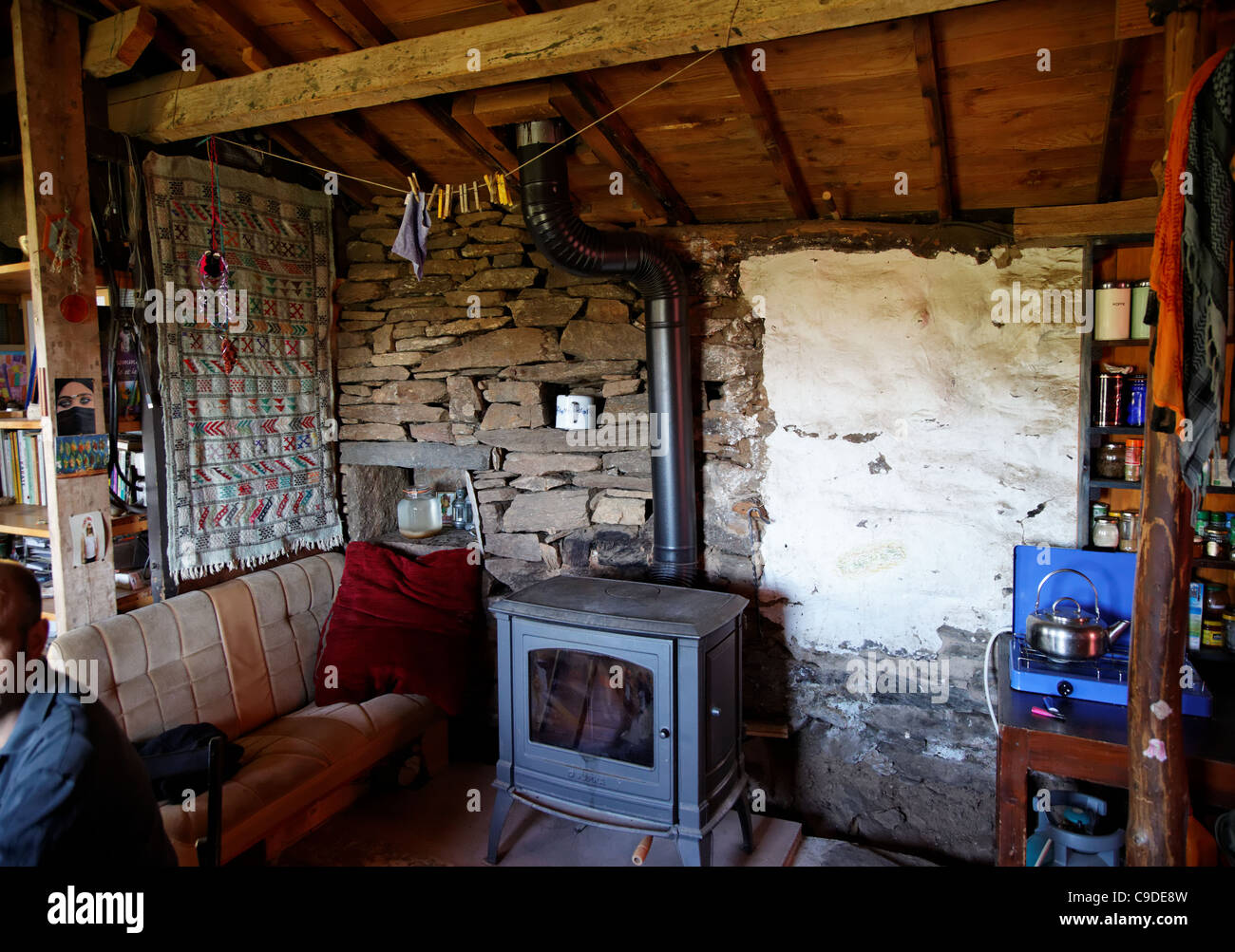 interior of wooden home Stock Photo - Alamy