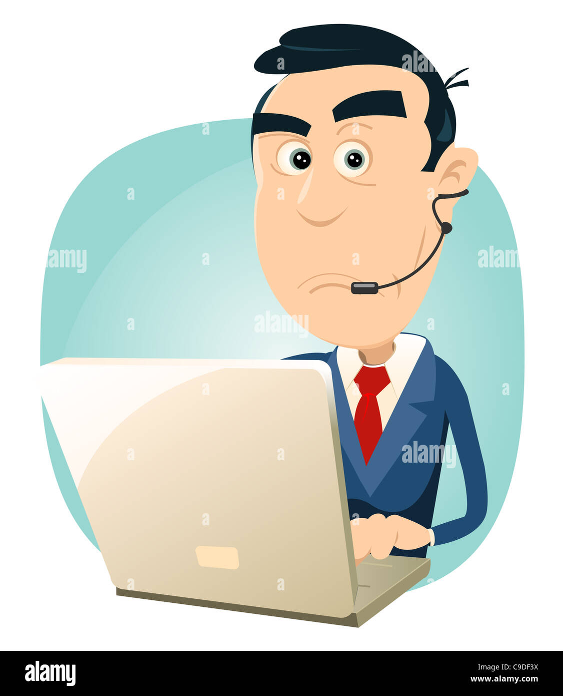 Cartoon illustration businessman listening Cut Out Stock Images ...