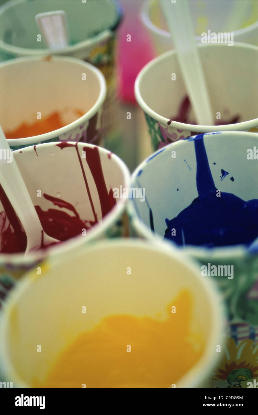 Paint in cups Stock Photo - Alamy