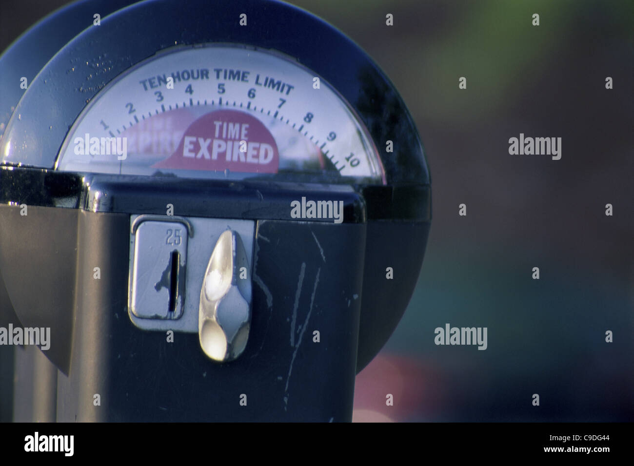 Close-up of an expired parking meter Stock Photo - Alamy