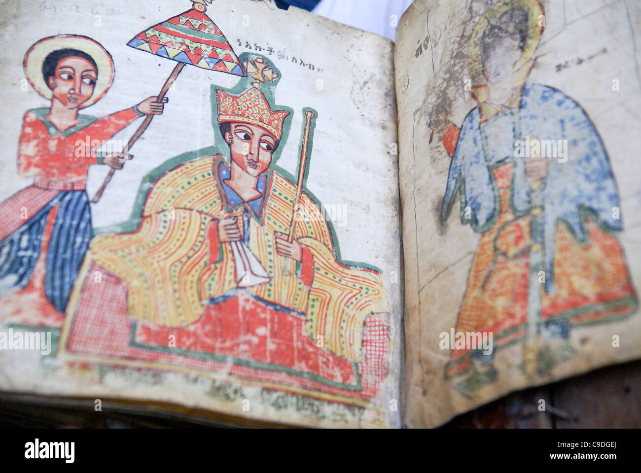 Illustrated Bible on display at Bete Maryam (House of Mary), a ...