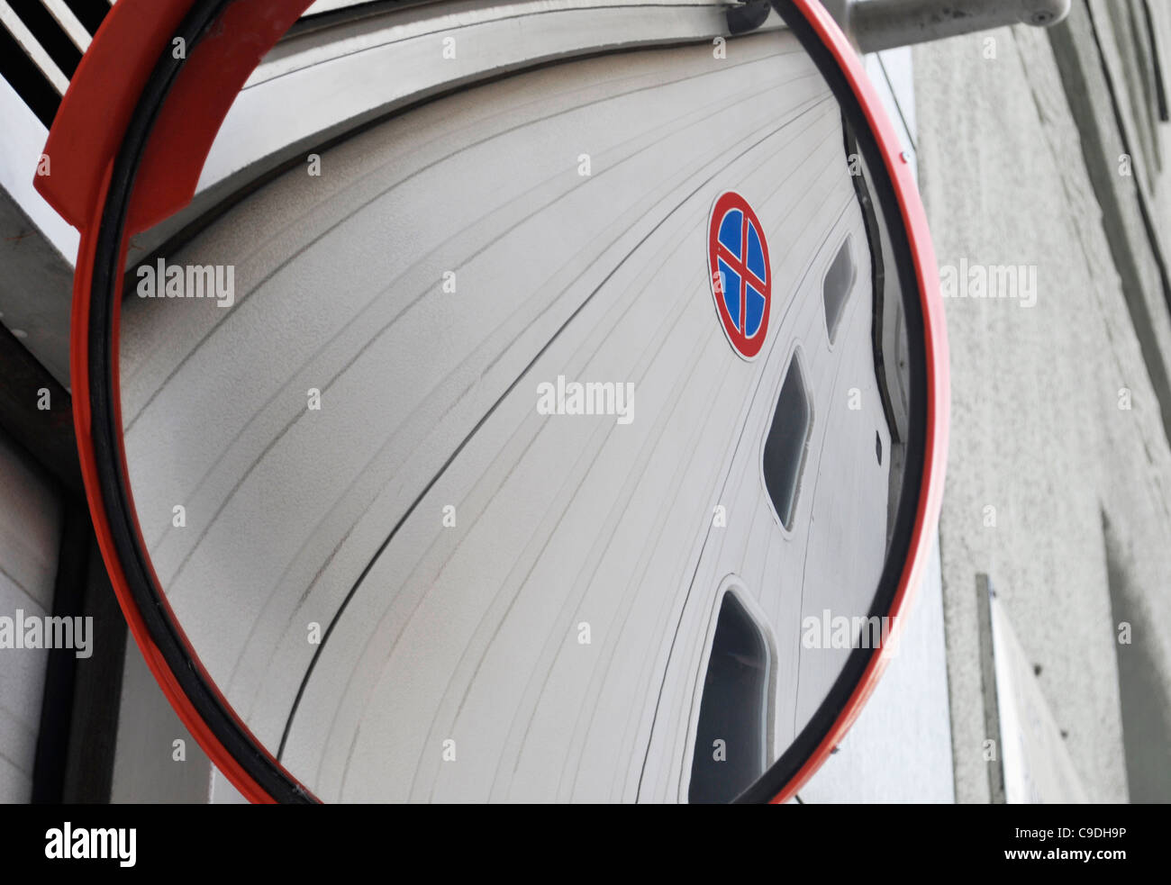 Security Mirror on Street Stock Photo - Alamy