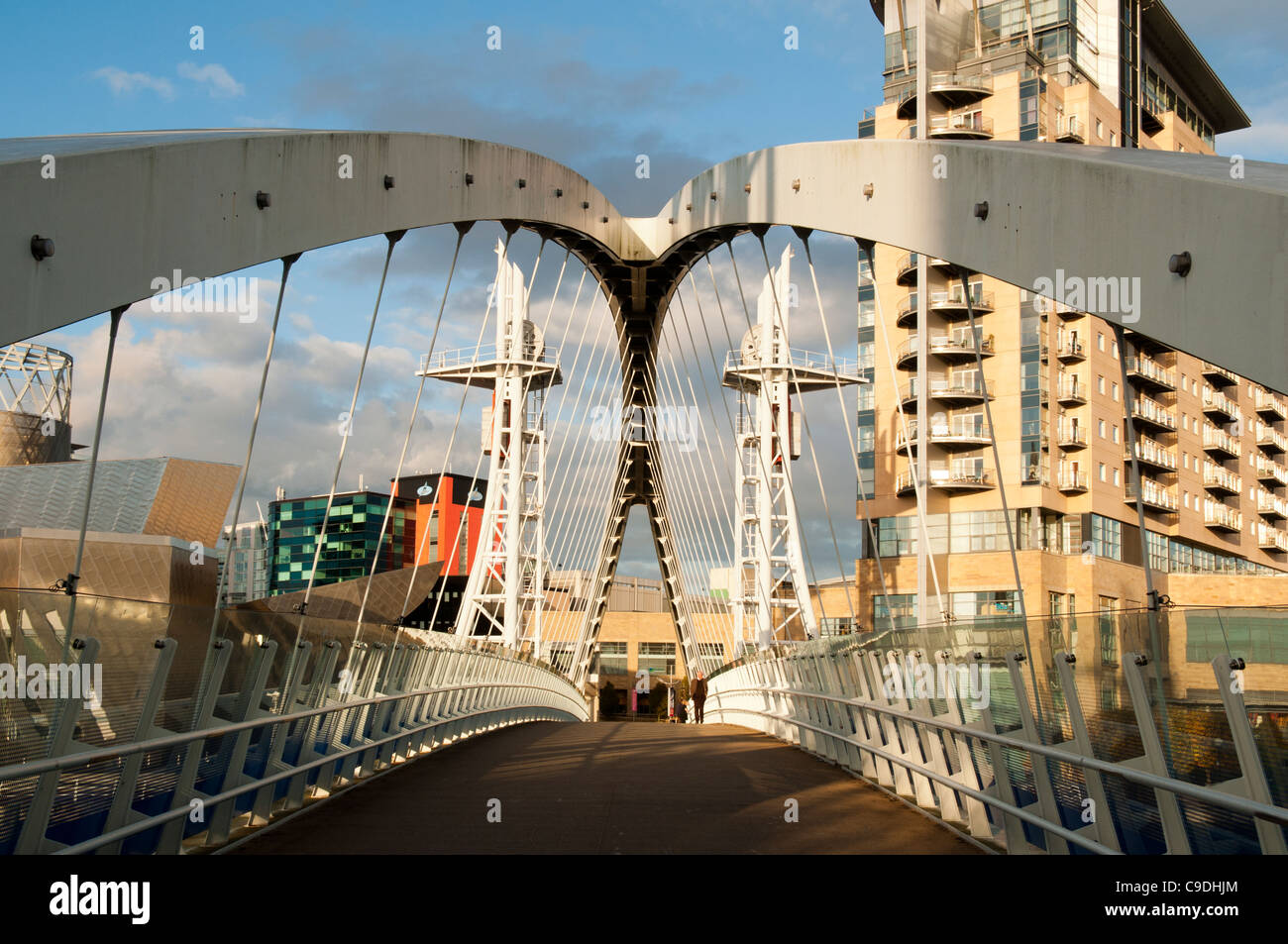 The Millennium (Lowry) footbridge over the Manchester Ship Canal ...