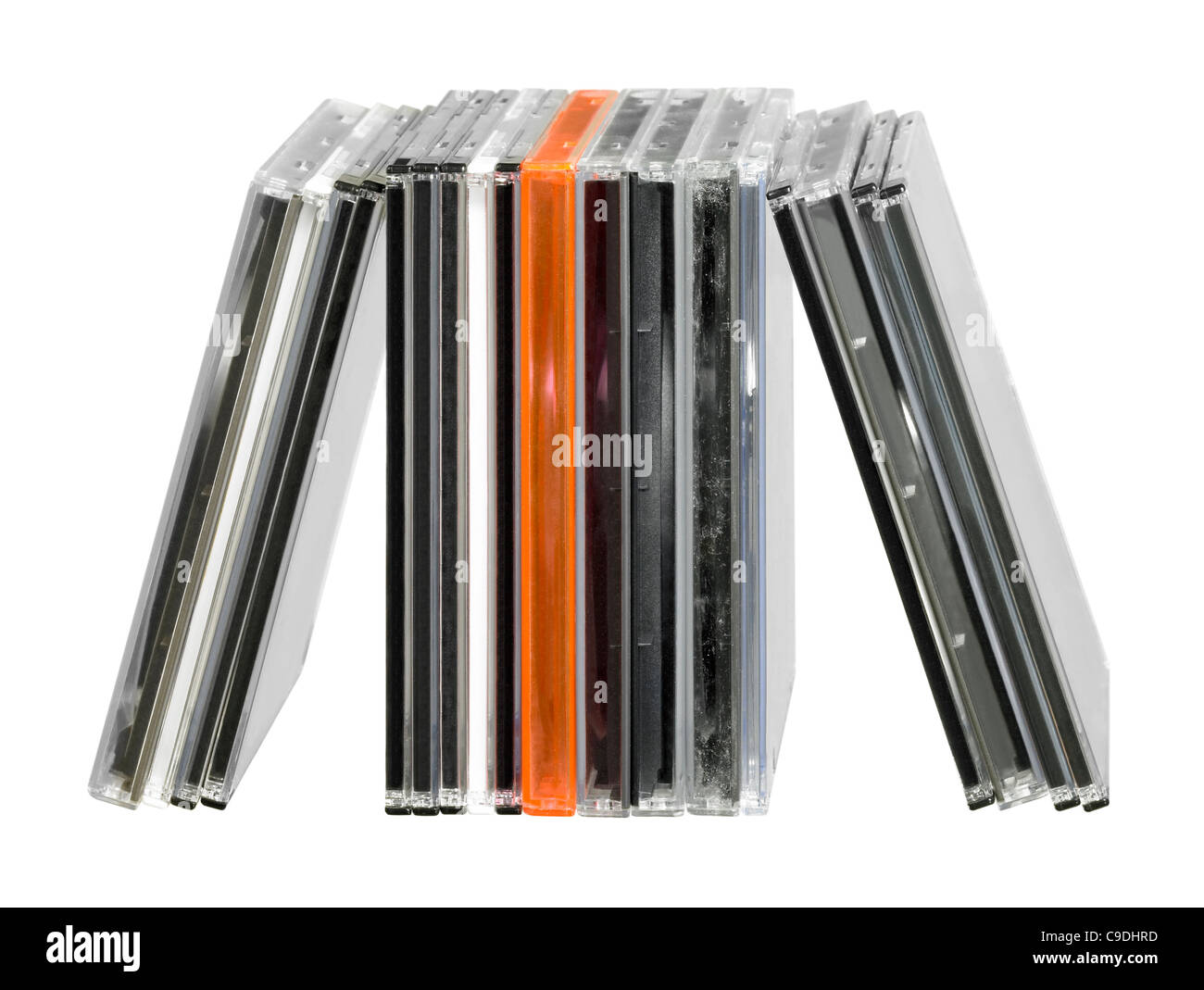 studio photography of some CD jewel cases in white back Stock Photo - Alamy