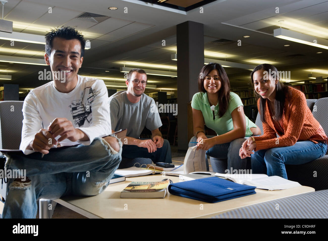 Inside library student students black african american hi-res stock ...
