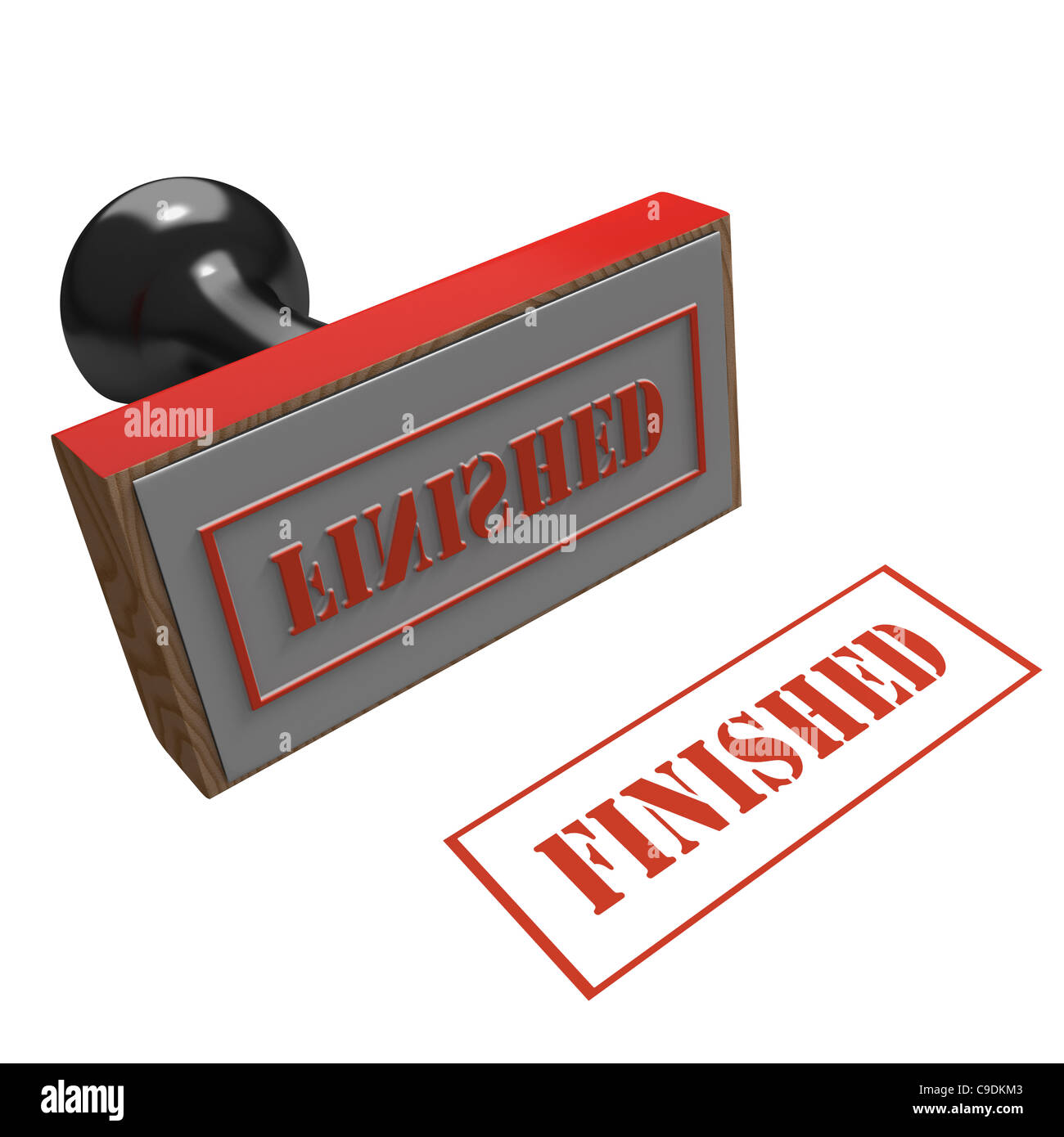 Rubber Stamp on a white background with message of Finished Stock Photo ...