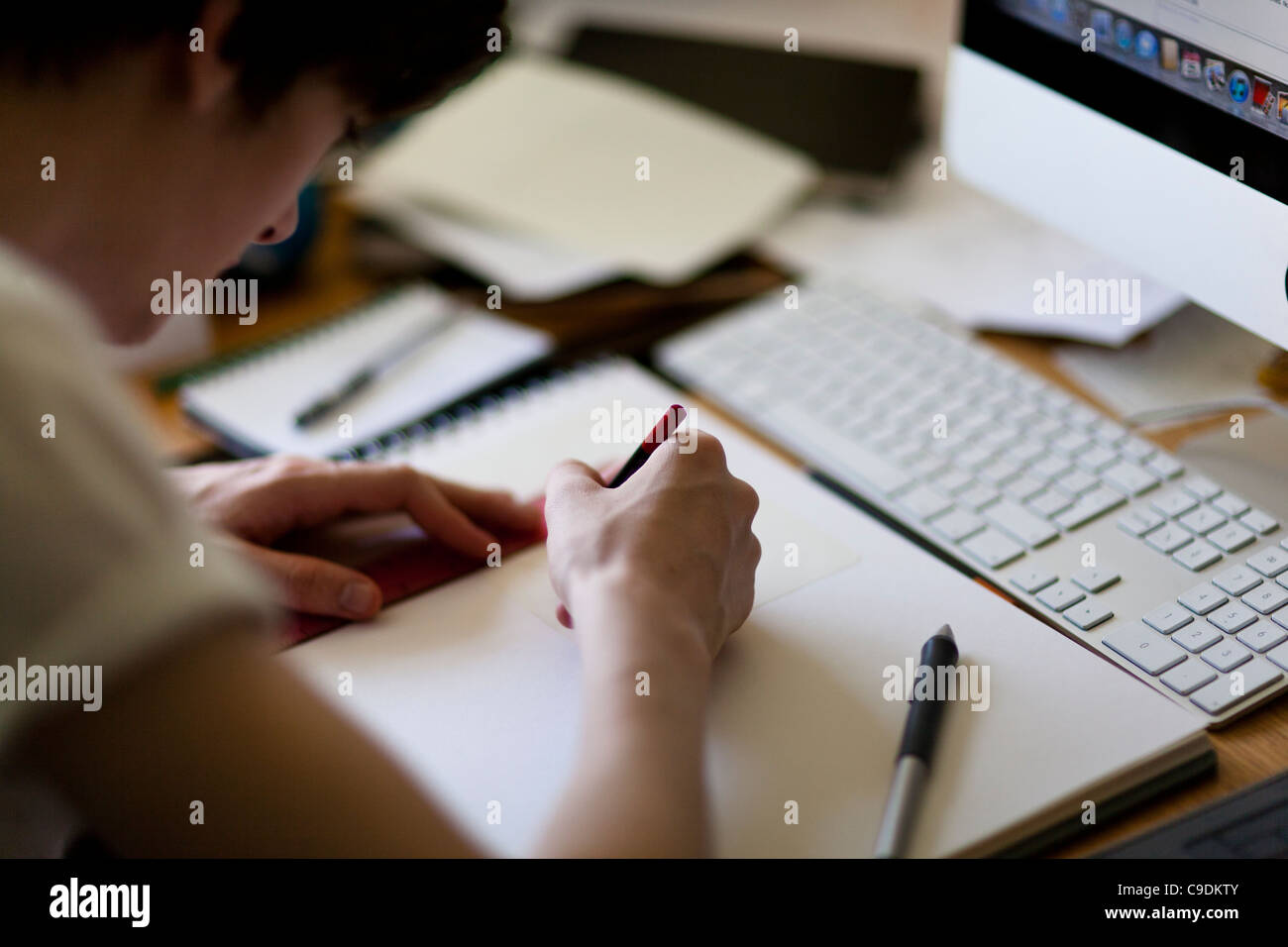 Child close up drawing ruler hi-res stock photography and images - Alamy