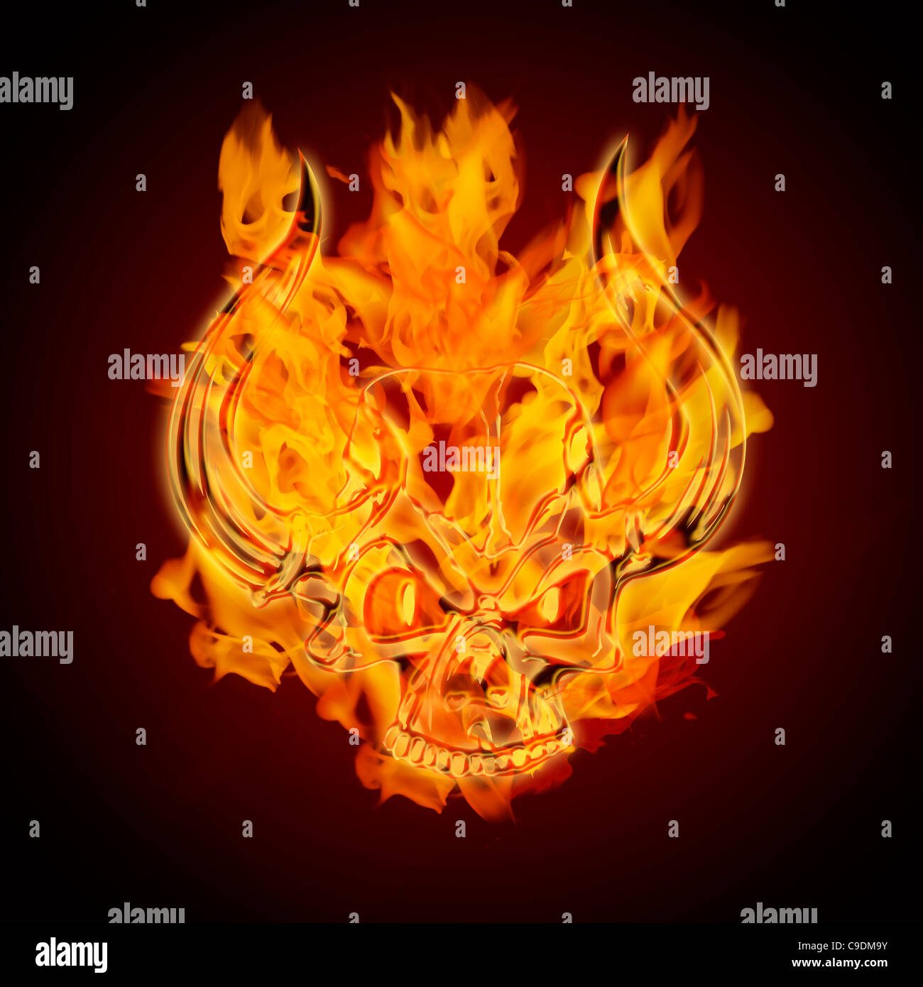 Flaming skull hi-res stock photography and images - Alamy