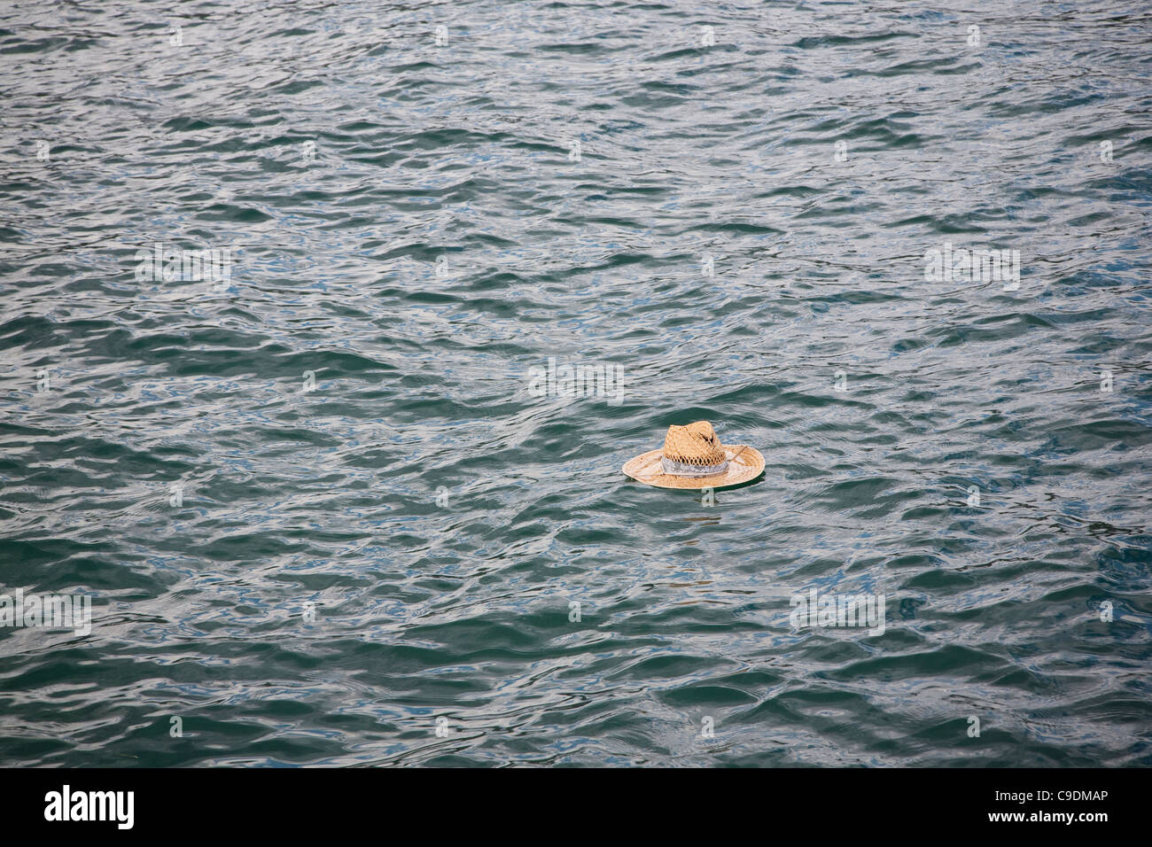 Straw hat floating in Lake Chelan - Chelan County, Washington Stock ...