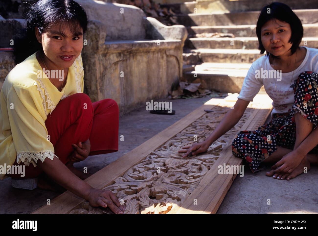 Central Myanmar, Magwe Division, craftspeople, artist, wood carvers ...