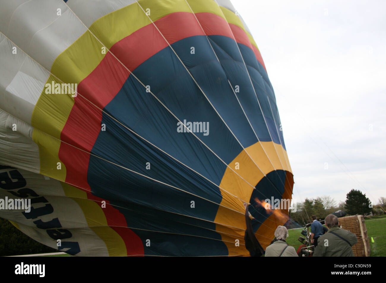 Inflating hot air balloon Stock Photo - Alamy