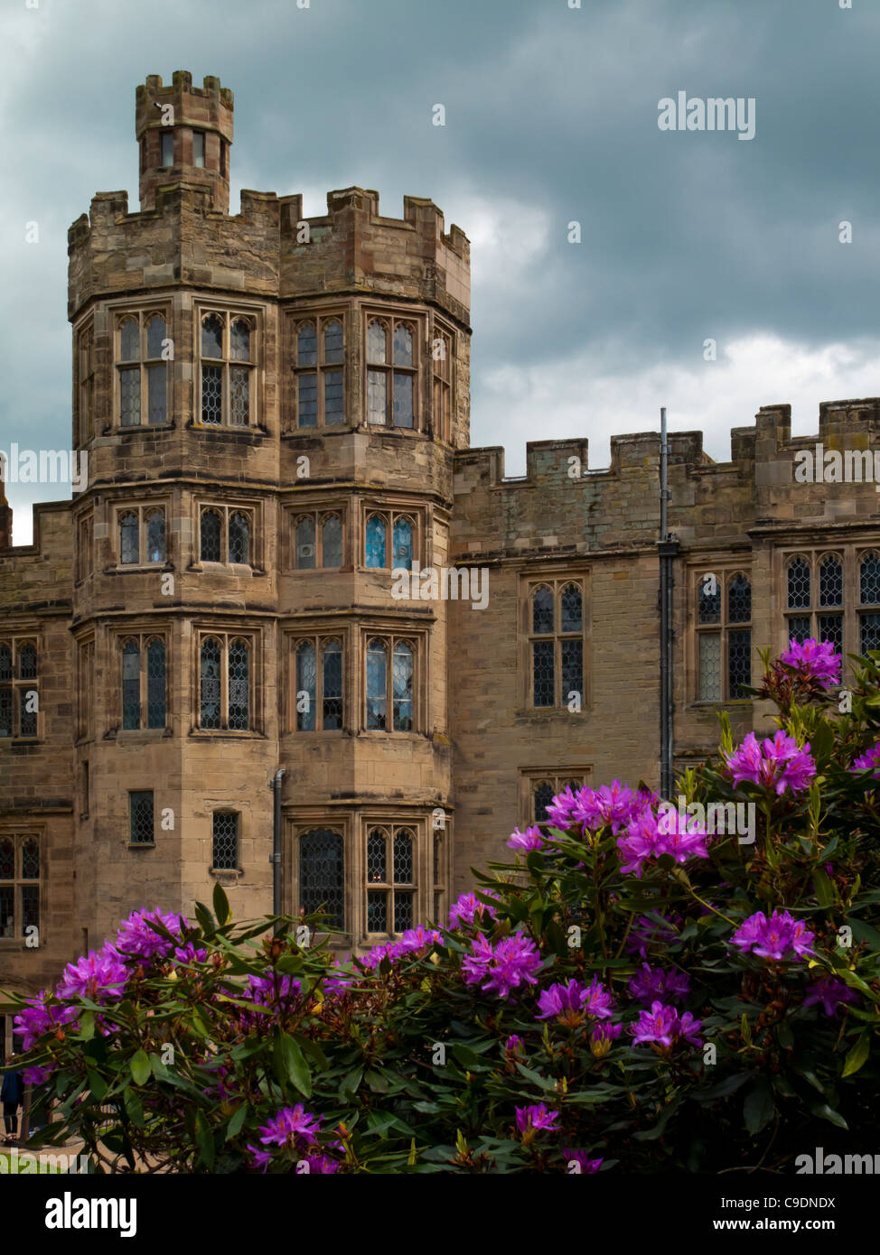 View of towers at Warwick Castle Warwickshire England UK a medieval ...