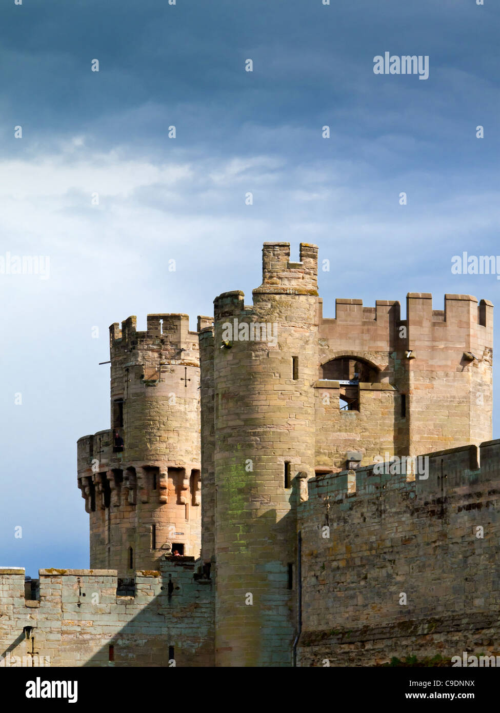 View of gate house towers at Warwick Castle Warwickshire England UK a ...